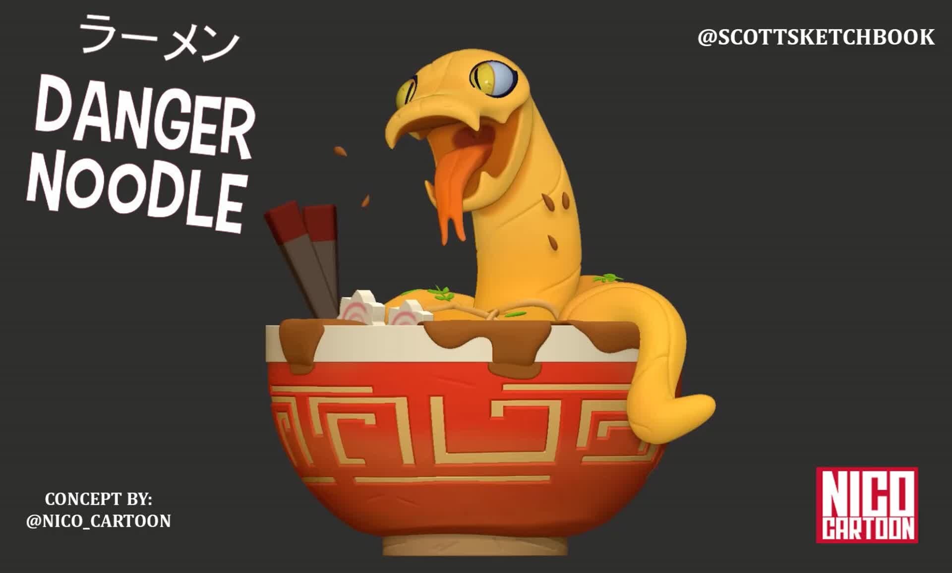 ArtStation - Danger Noodle / Concept design by Nico_Cartoon