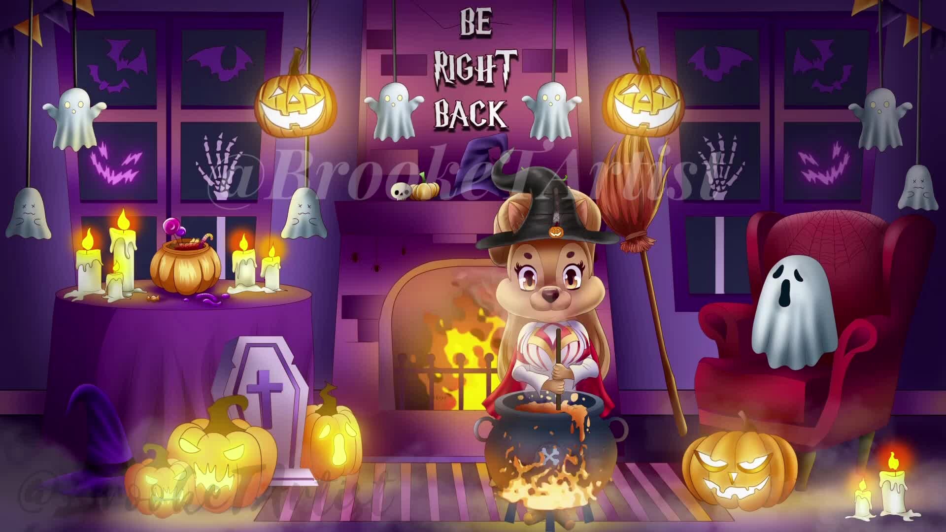 ArtStation - Halloween Be Right Back Animated Screen🕒