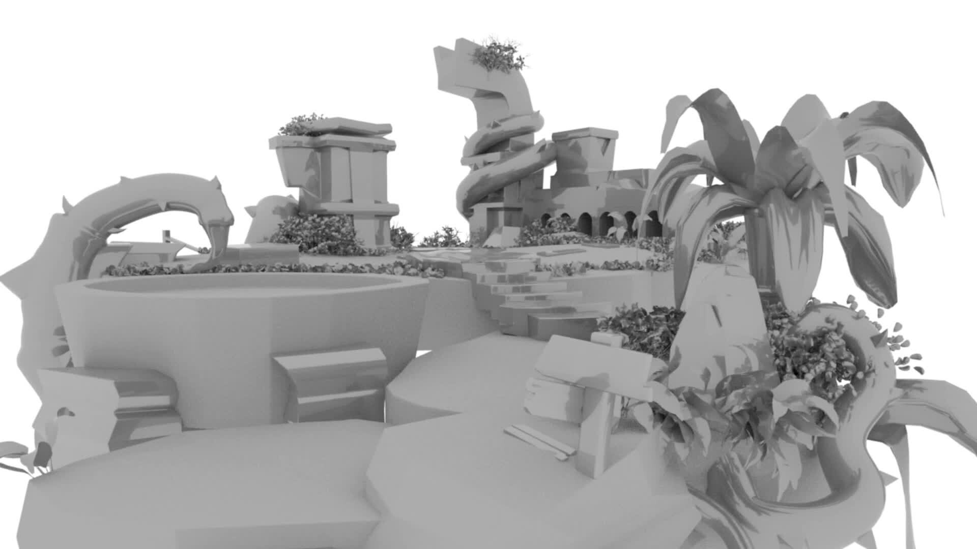 ArtStation - Fantasy Landscape 3D Model - Floating Island