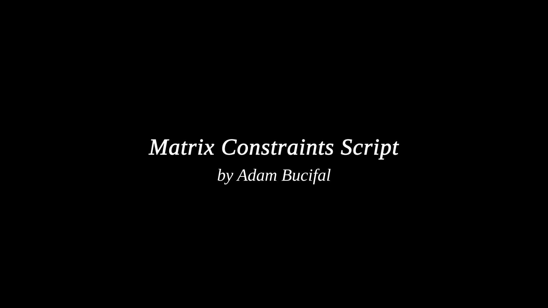 ArtStation - Matrix / Node Based Constraints Script