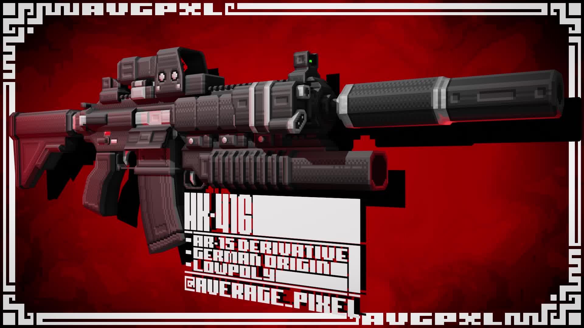 ArtStation - Low Poly/Pixel Art HK416 Rifle