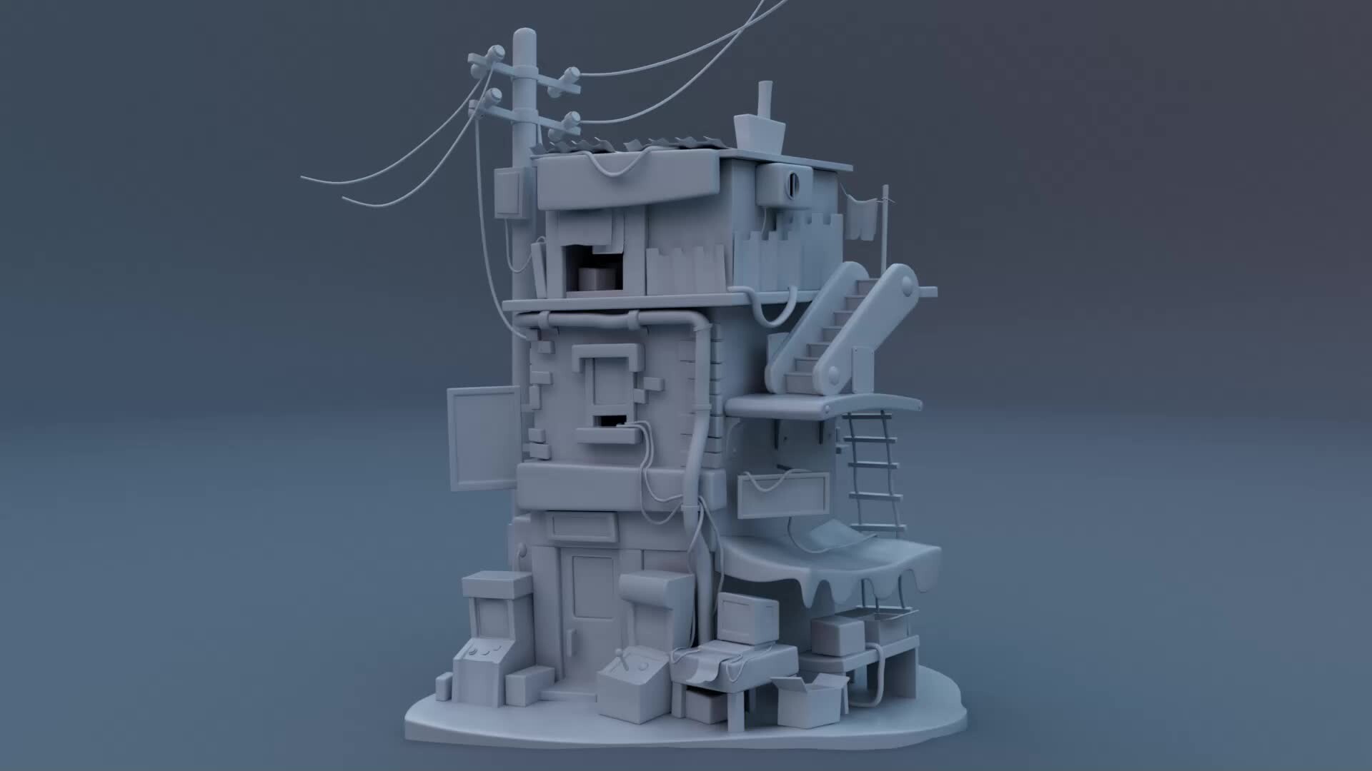 ArtStation - Retro Building Model