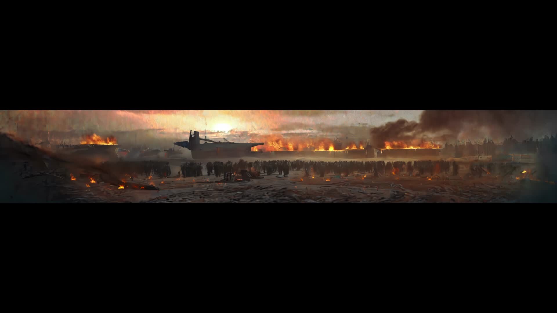 ArtStation - Warzone Desert, Soldiers Advancing Panoramic Pre-viz 02.