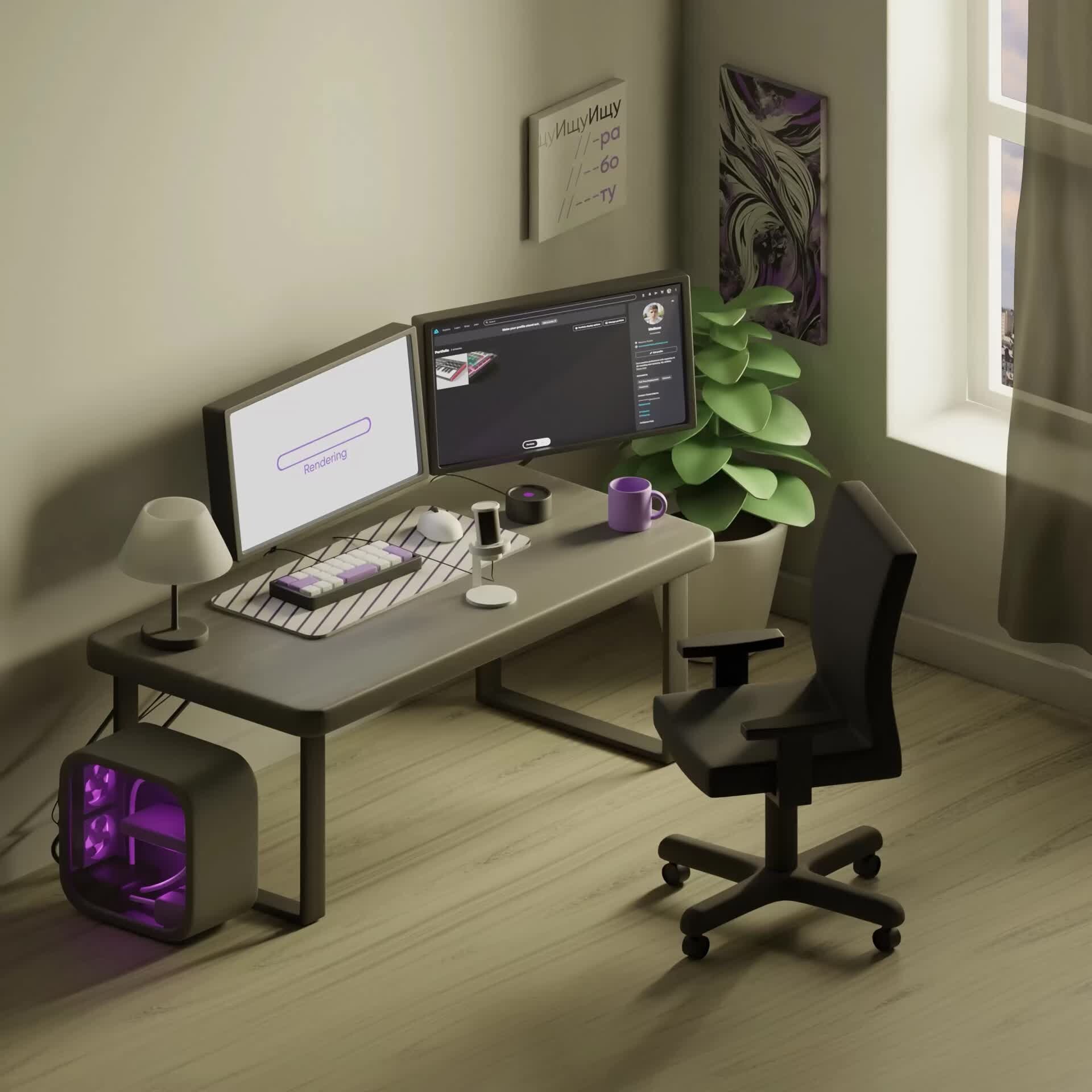 ArtStation - Room stylized interior animation