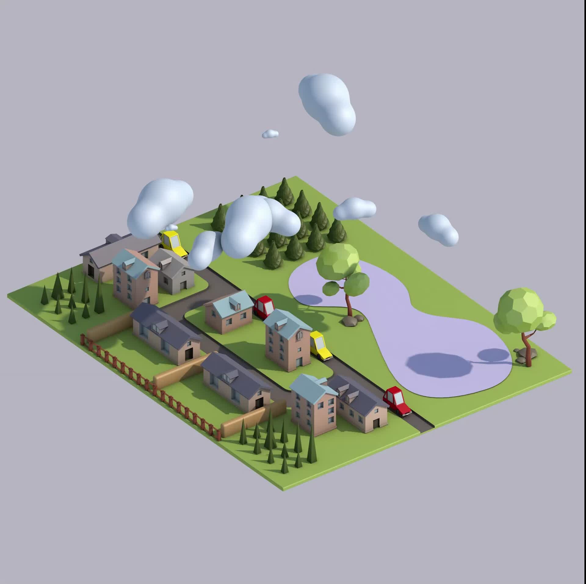 ArtStation - Low poly mograph city