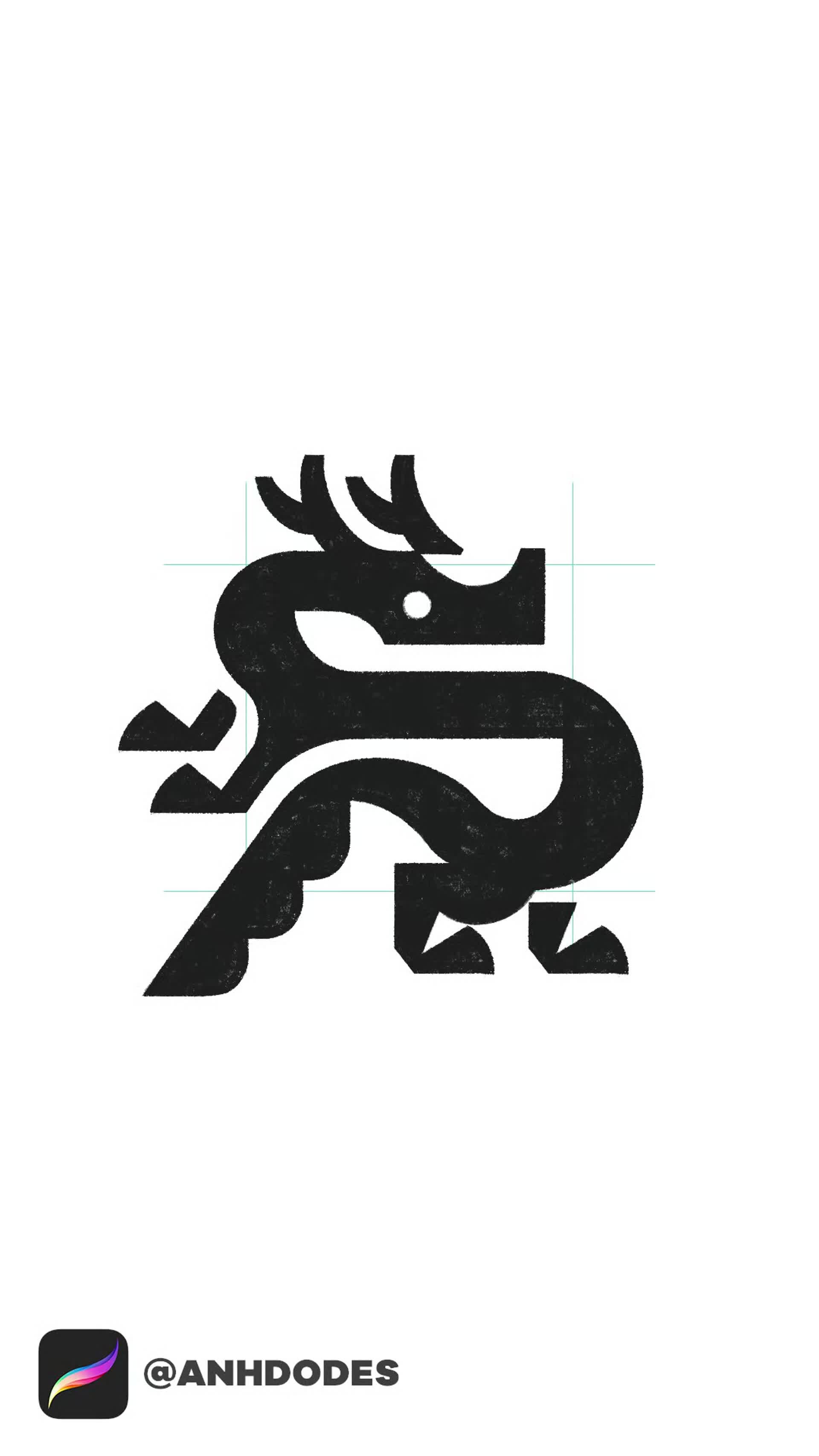 ArtStation - Legendary Asian Dragon Creature logomark design process ...