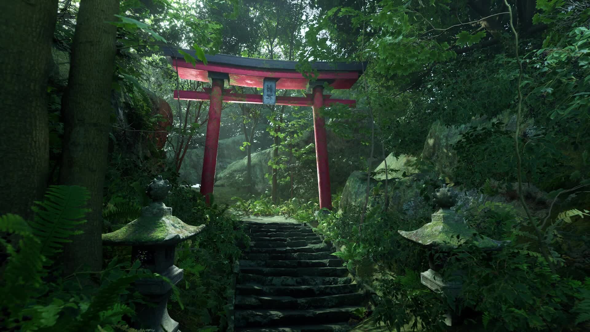 ArtStation - Torii Gate in Japanese Forest