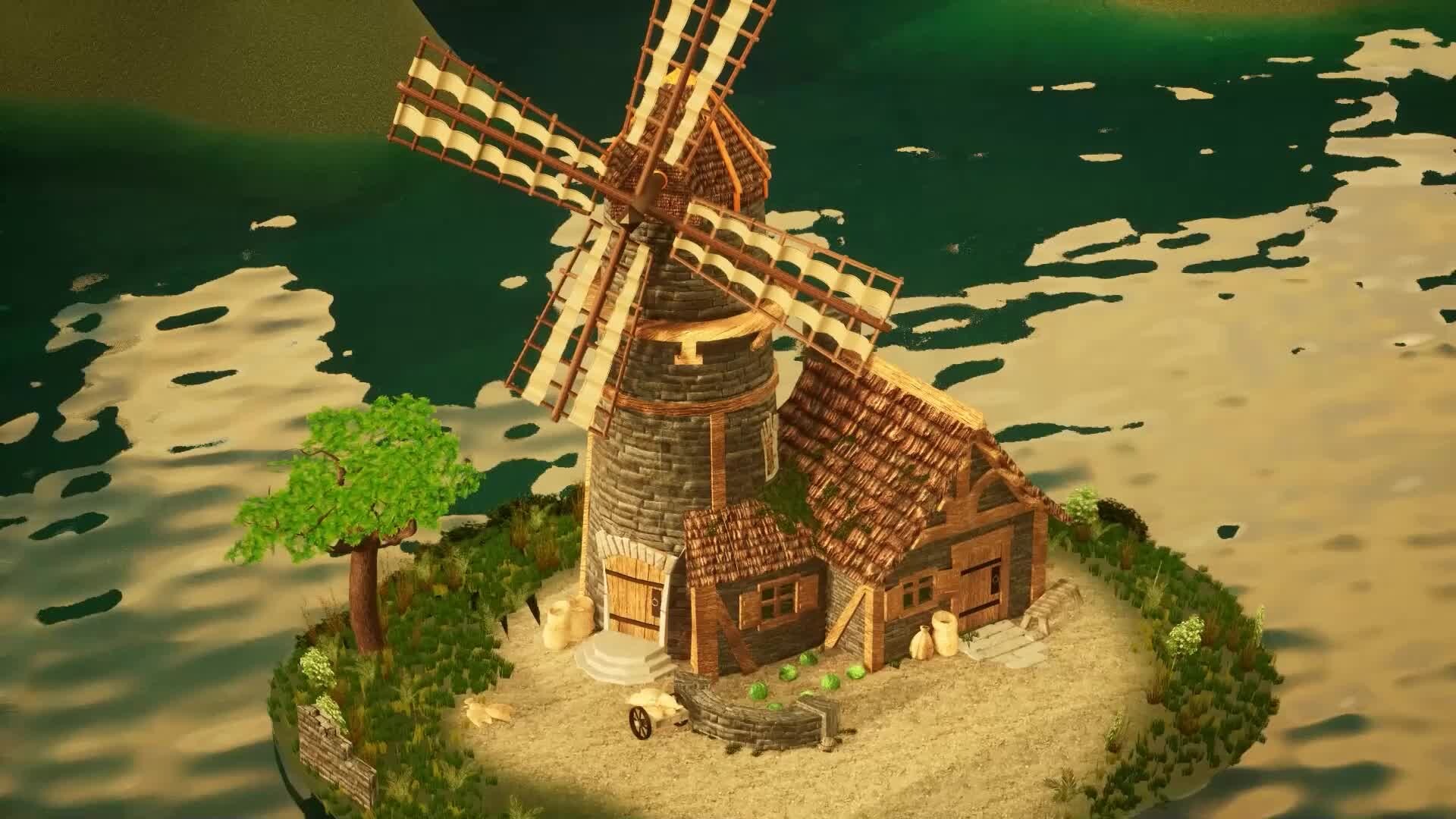 ArtStation - Windmill Diorama