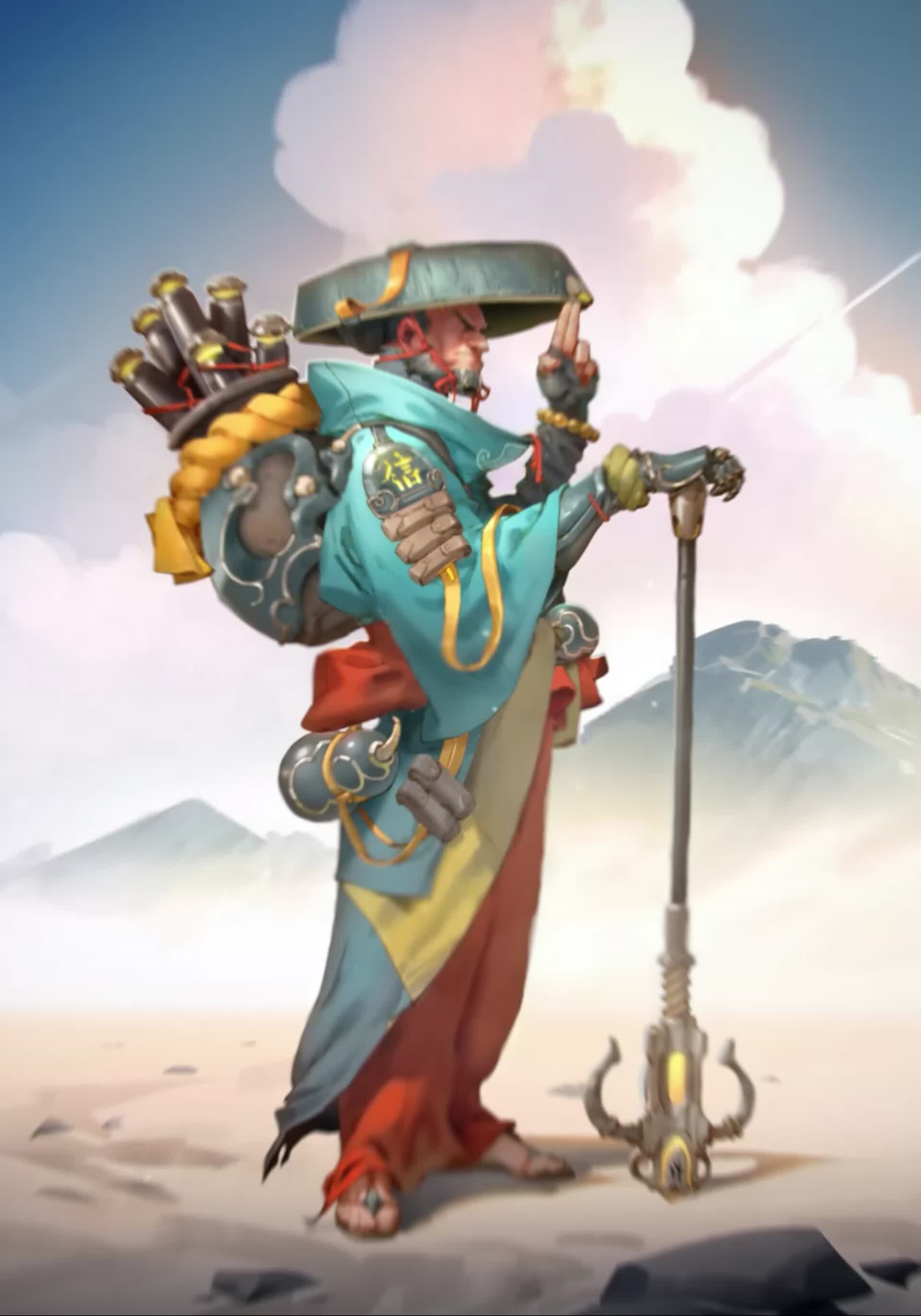 ArtStation - Cyber Monk - Character Idle Animation Concept