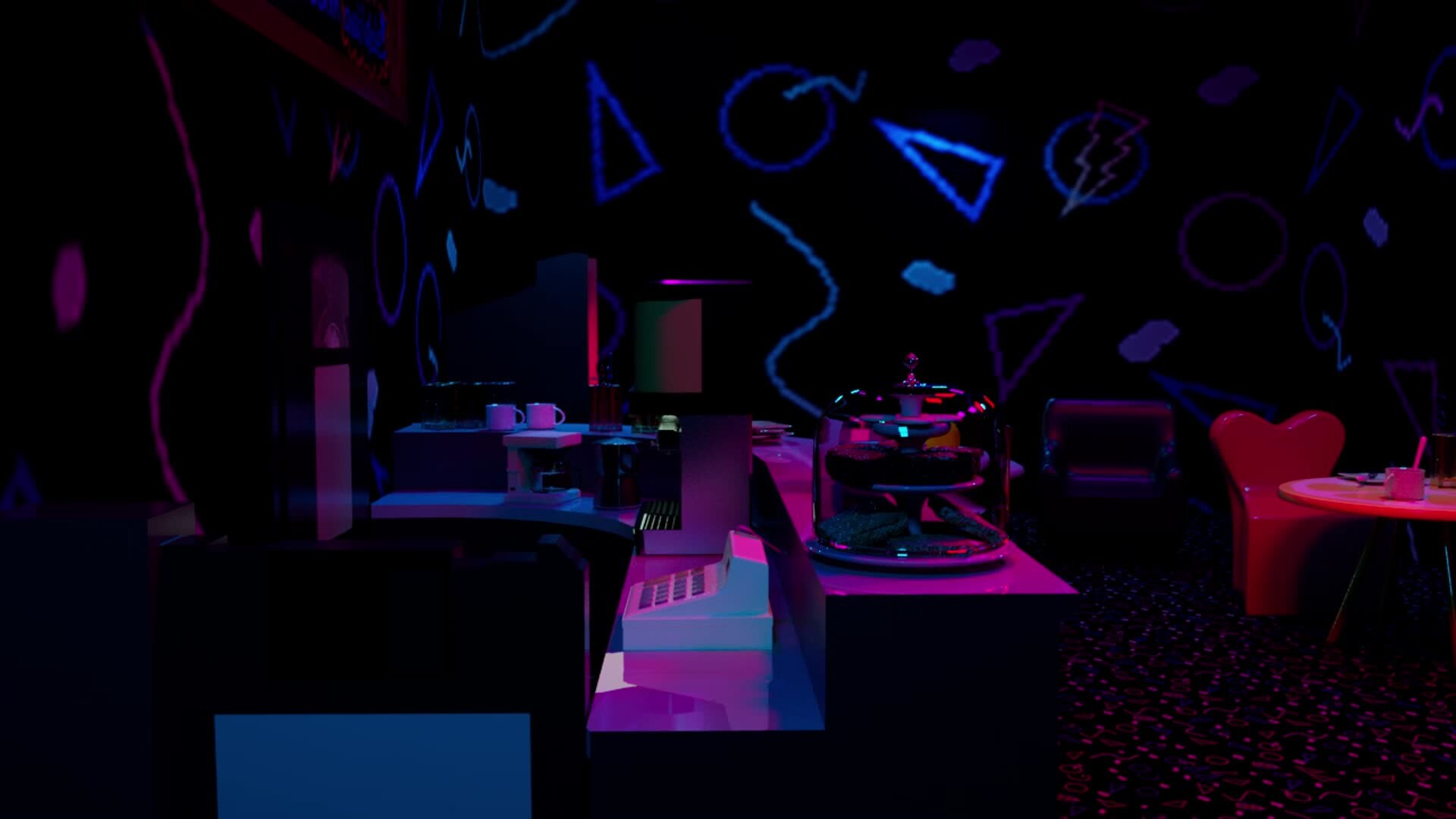 ArtStation - 90's Inspired Cafe Scene