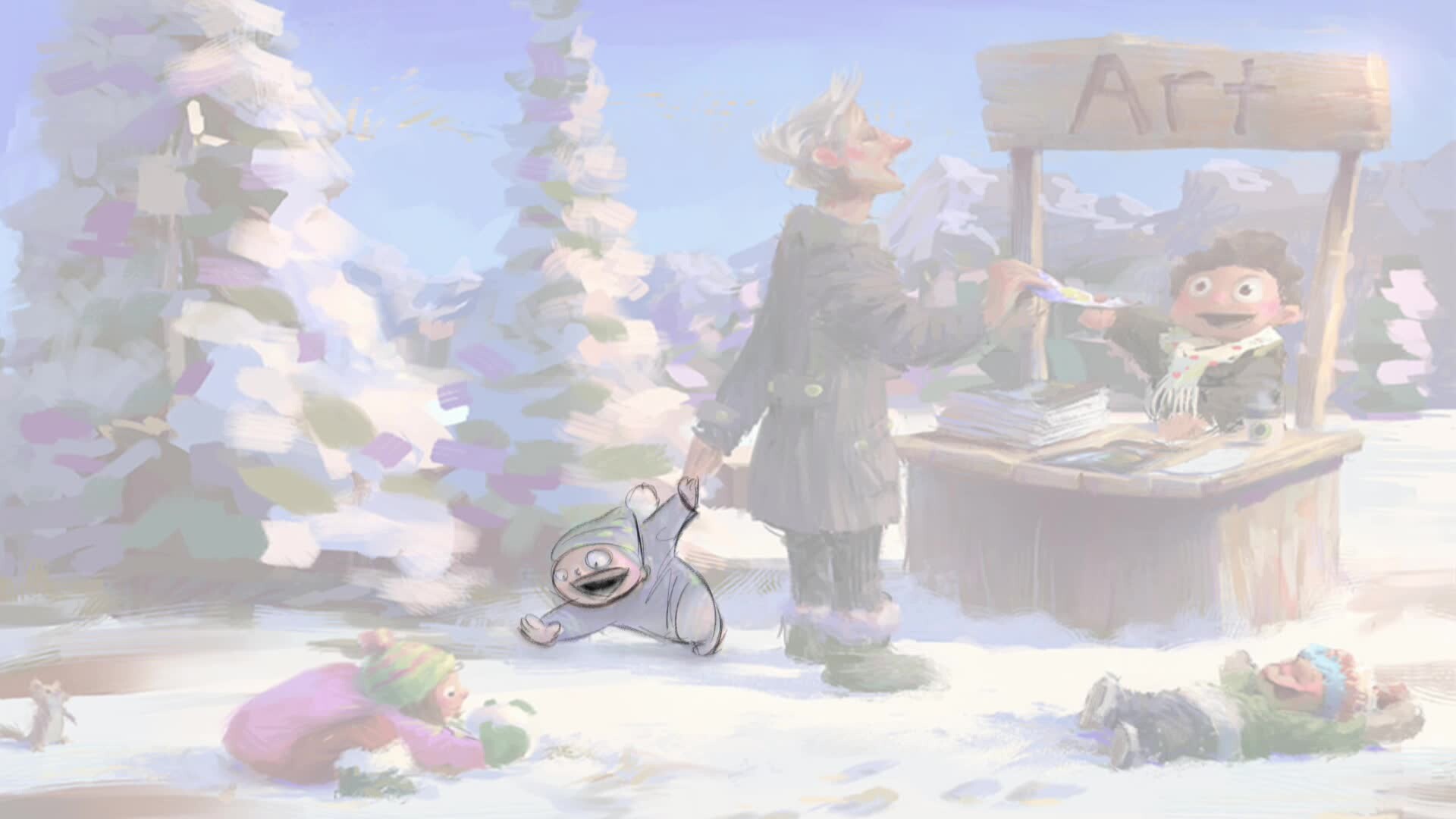 ArtStation - Little Boy Outside in the Snow Animation