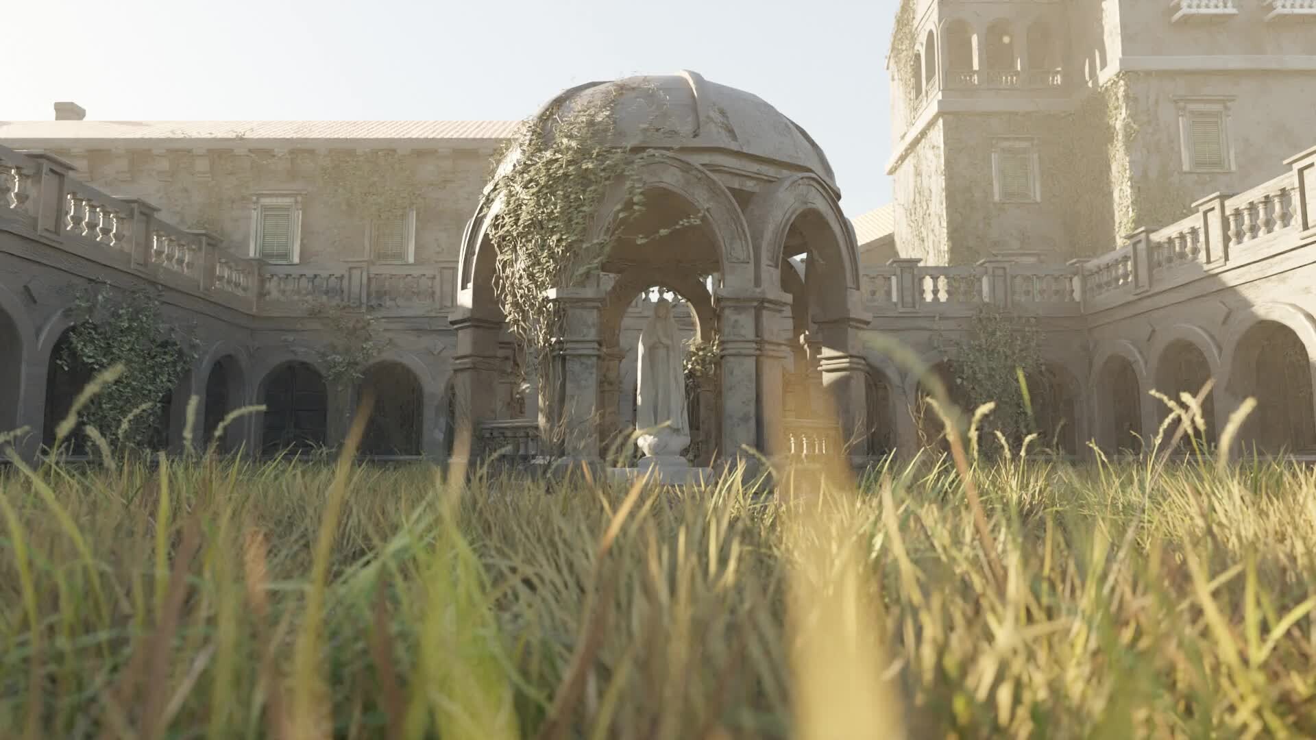 ArtStation - Monastery Courtyard