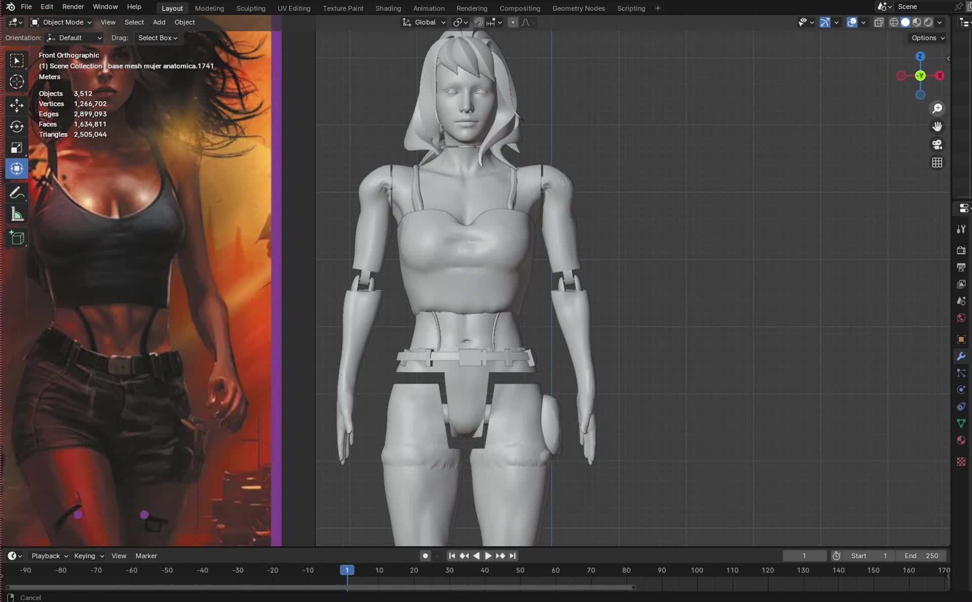 ArtStation - Action figure girl 3d model