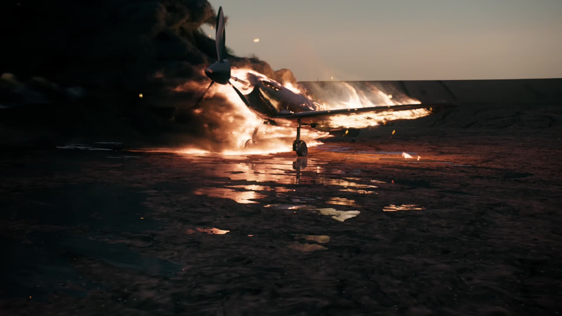 ArtStation - Burning Spitfire - Houdini FX