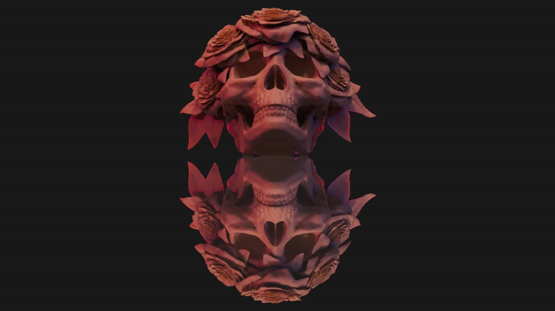 ArtStation - Skull Adorned with a Crown of Roses