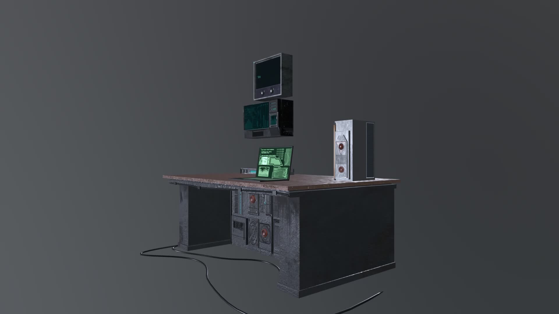 ArtStation - Cyberpunk Desk wip