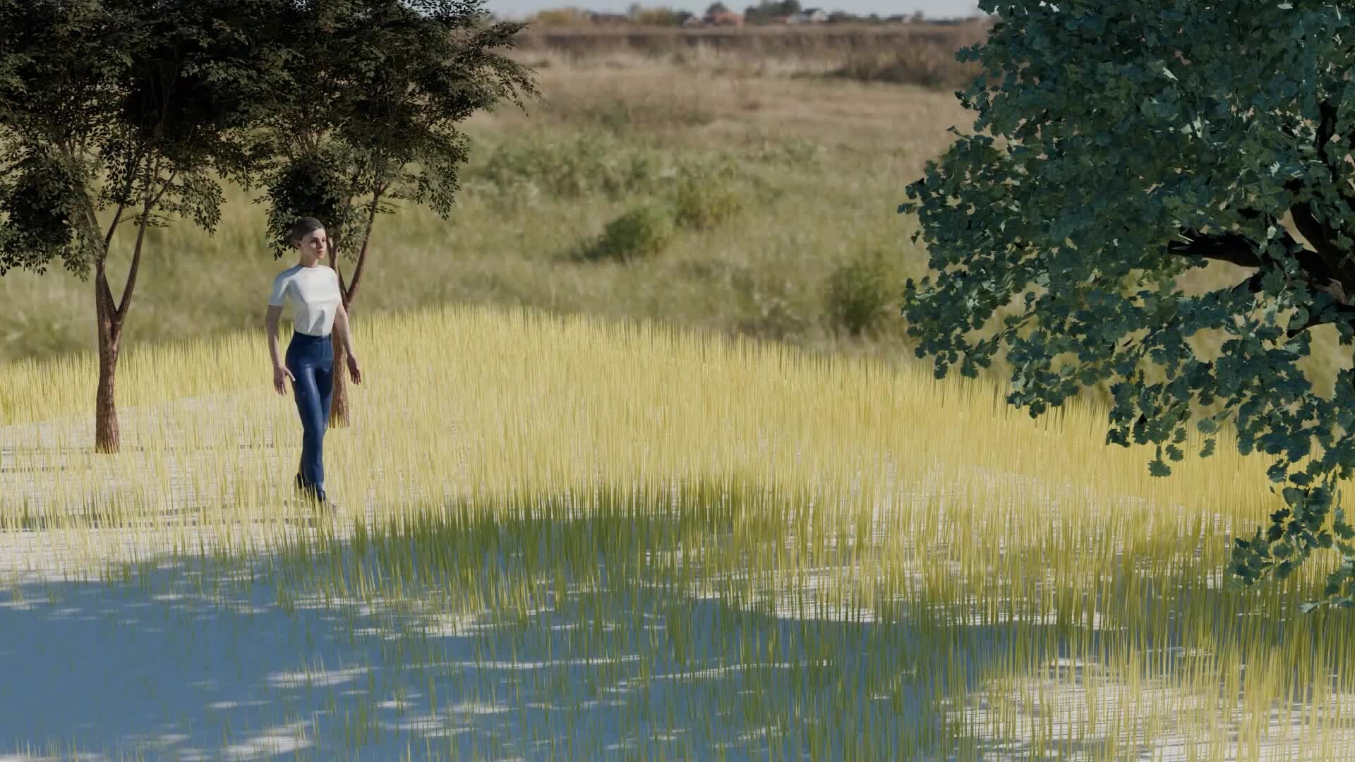 ArtStation - GIRL WALKING IN GRASS RENDER