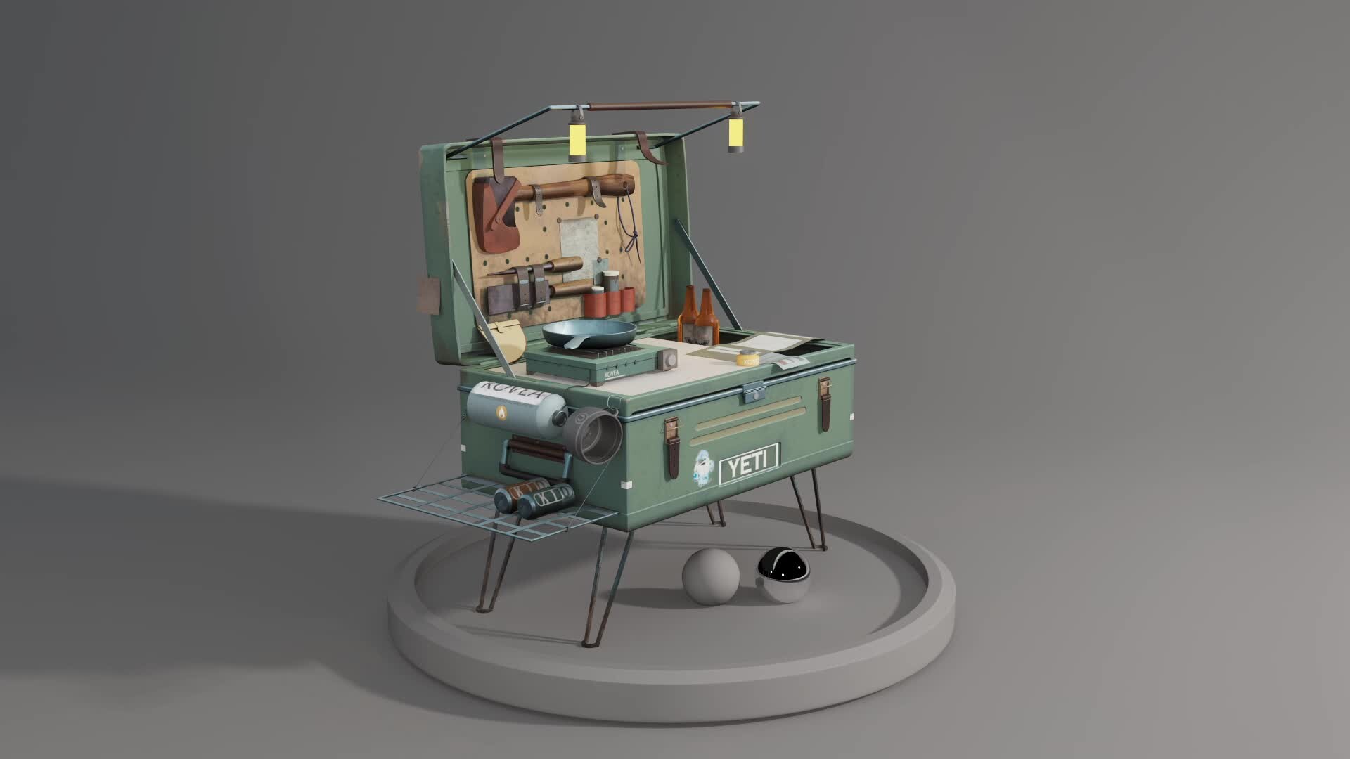 ArtStation - Portable Yeti Camping Stove PBR | Redshift Render | Breakdown
