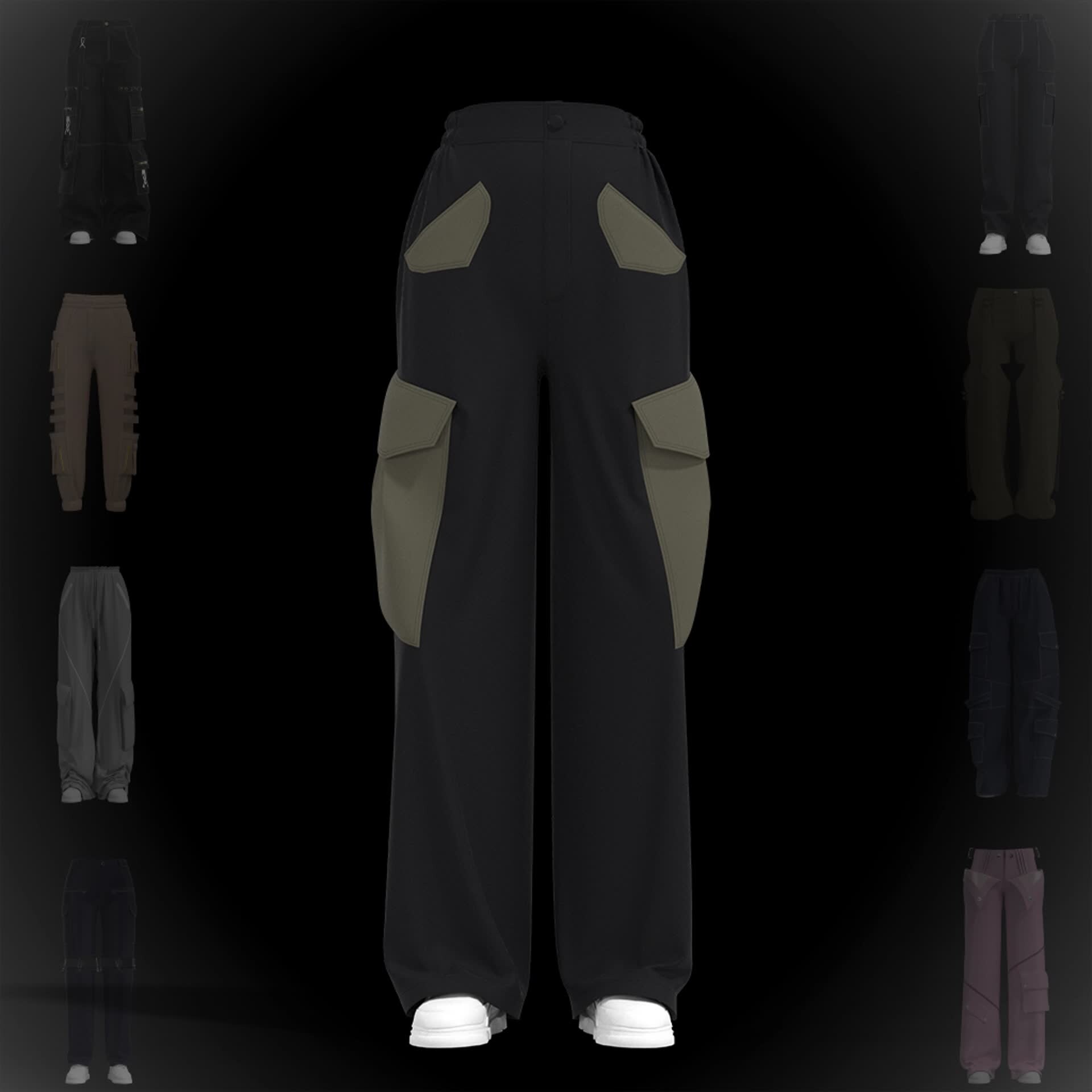 ArtStation - 9 cargo pants (zprj files + obj + fbx + uvs +texture sets)