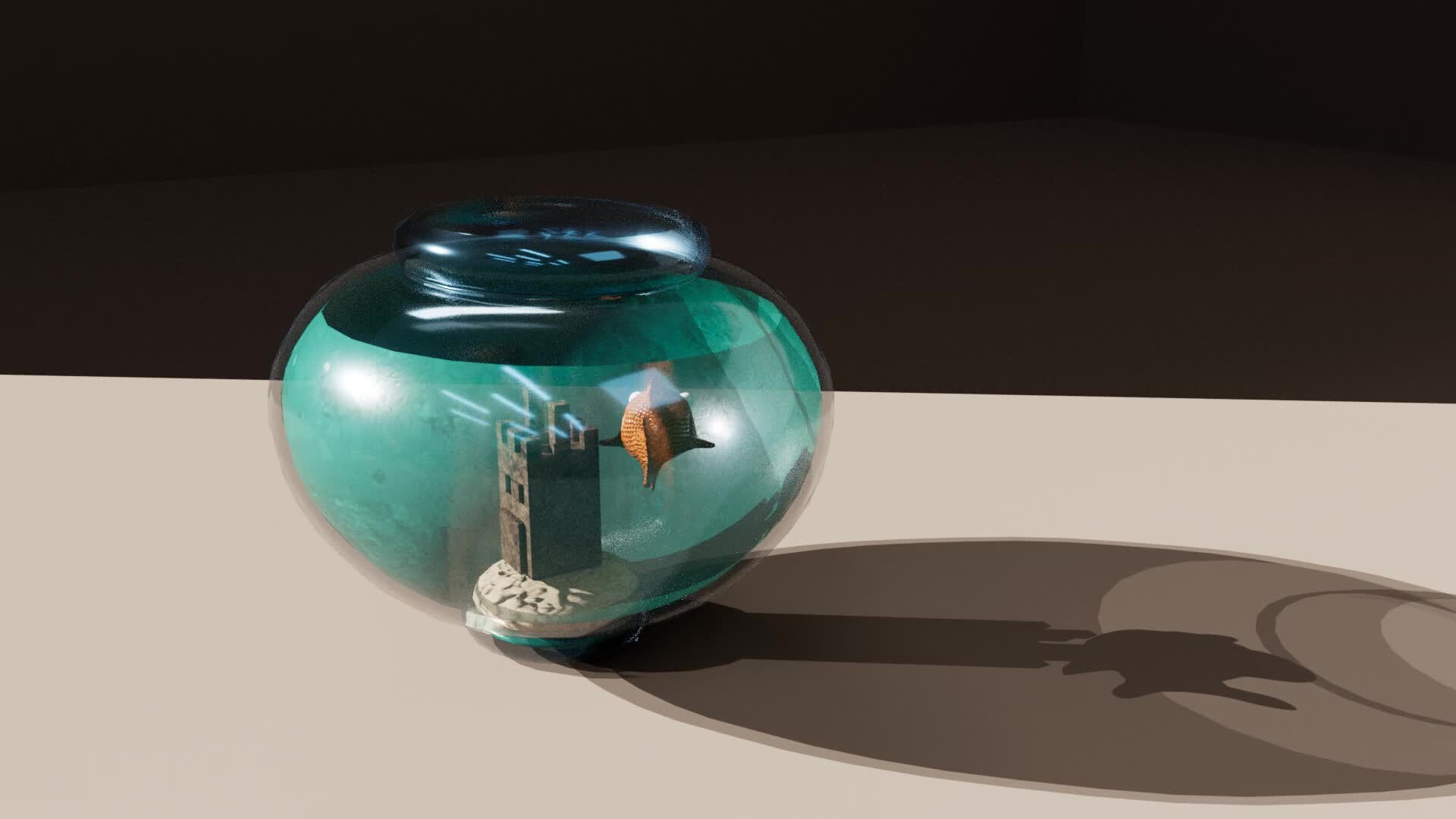 ArtStation - 3D Fish, and fishbowl