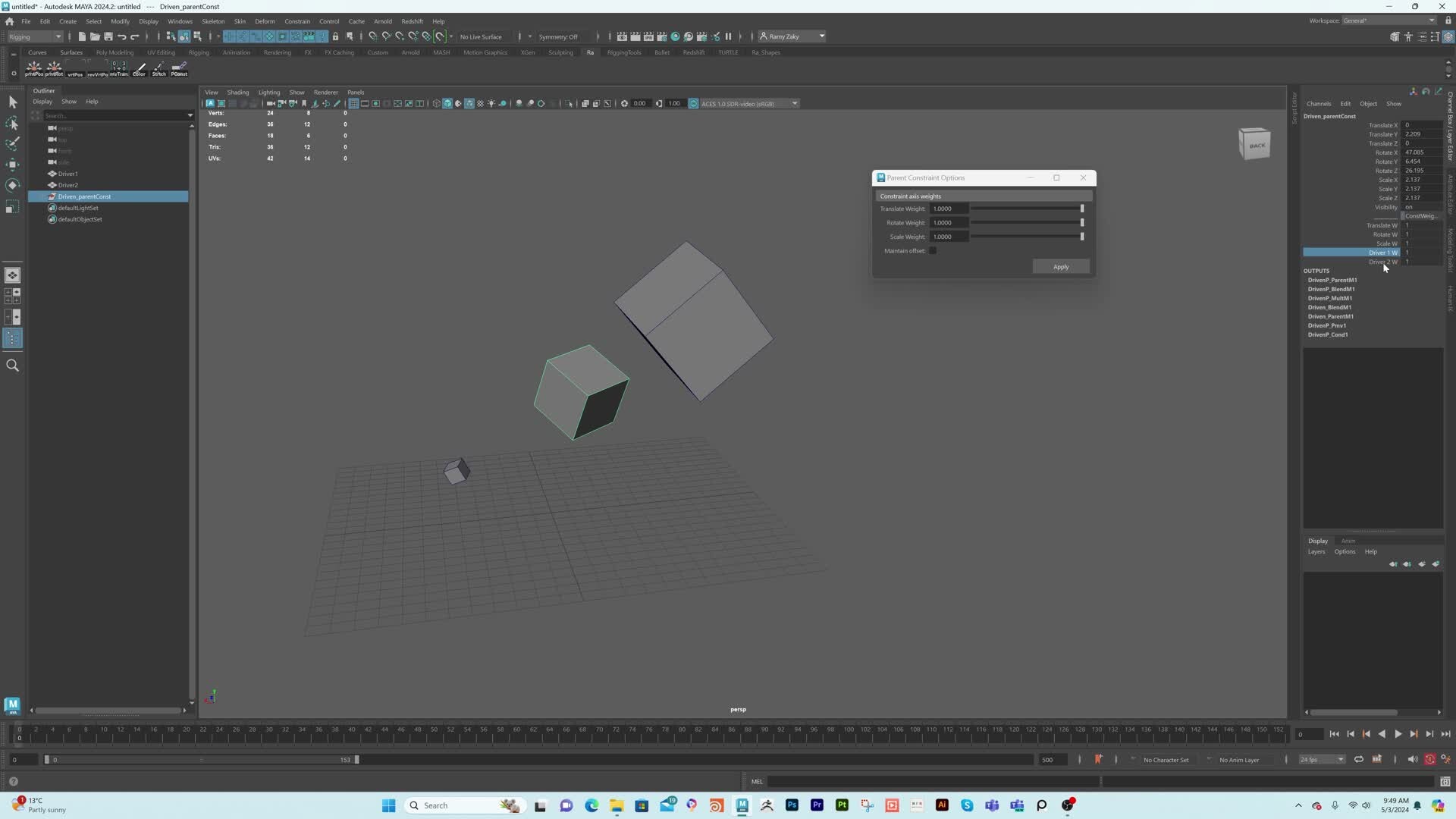 ArtStation - Parent Costraint Tool