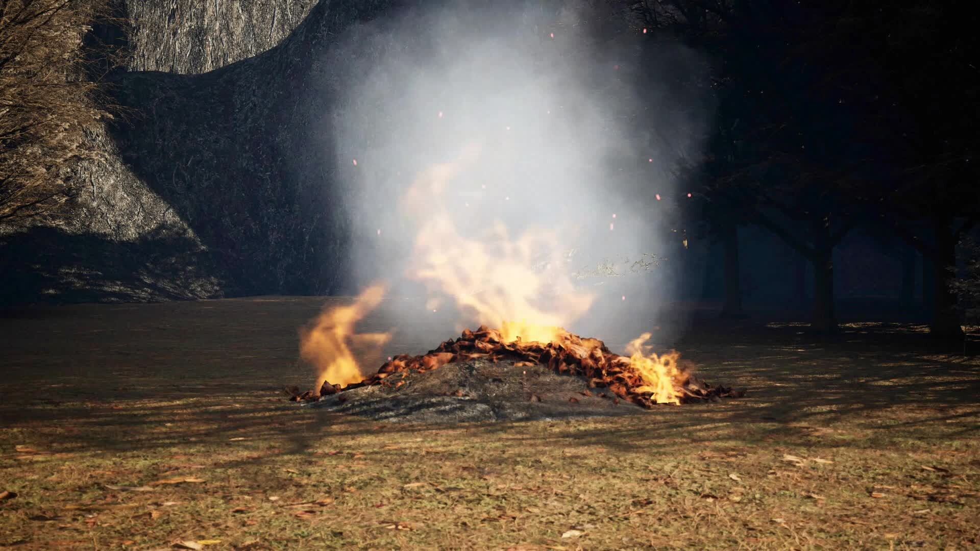 ArtStation - Burning pile of leaves