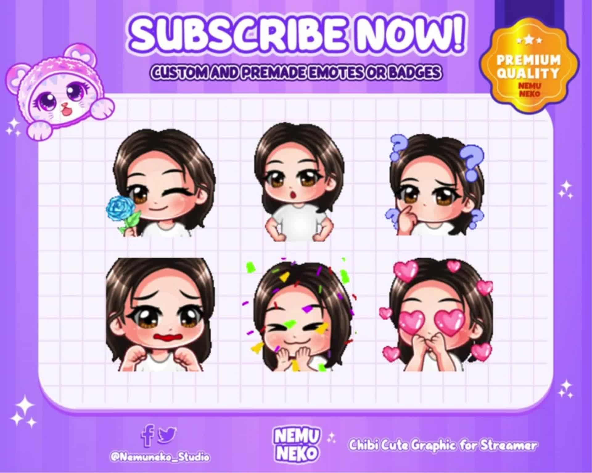ArtStation - 🎊Custom Chibi Girl Emotes🎊