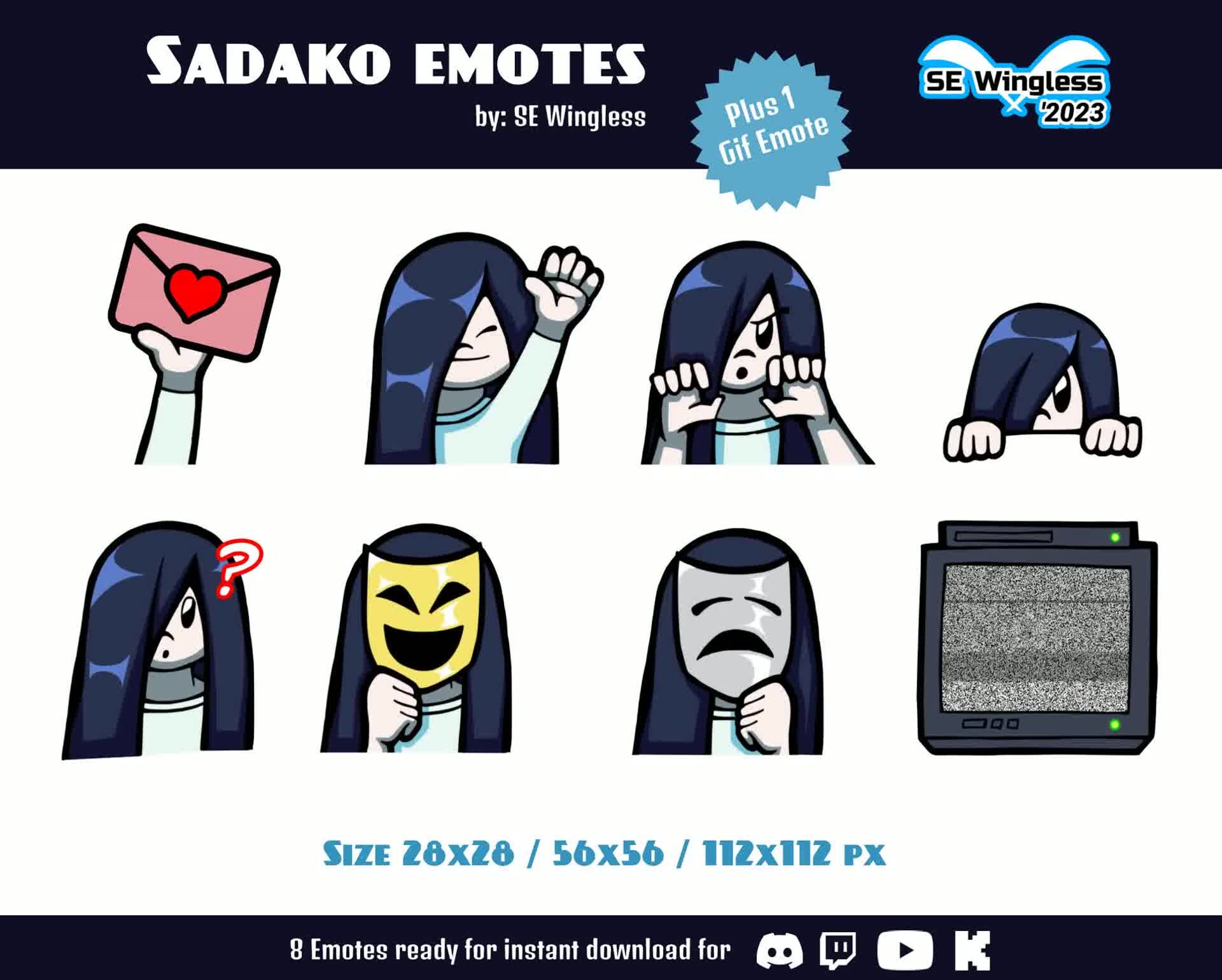 ArtStation - Sadako Emotes by SE Wingless