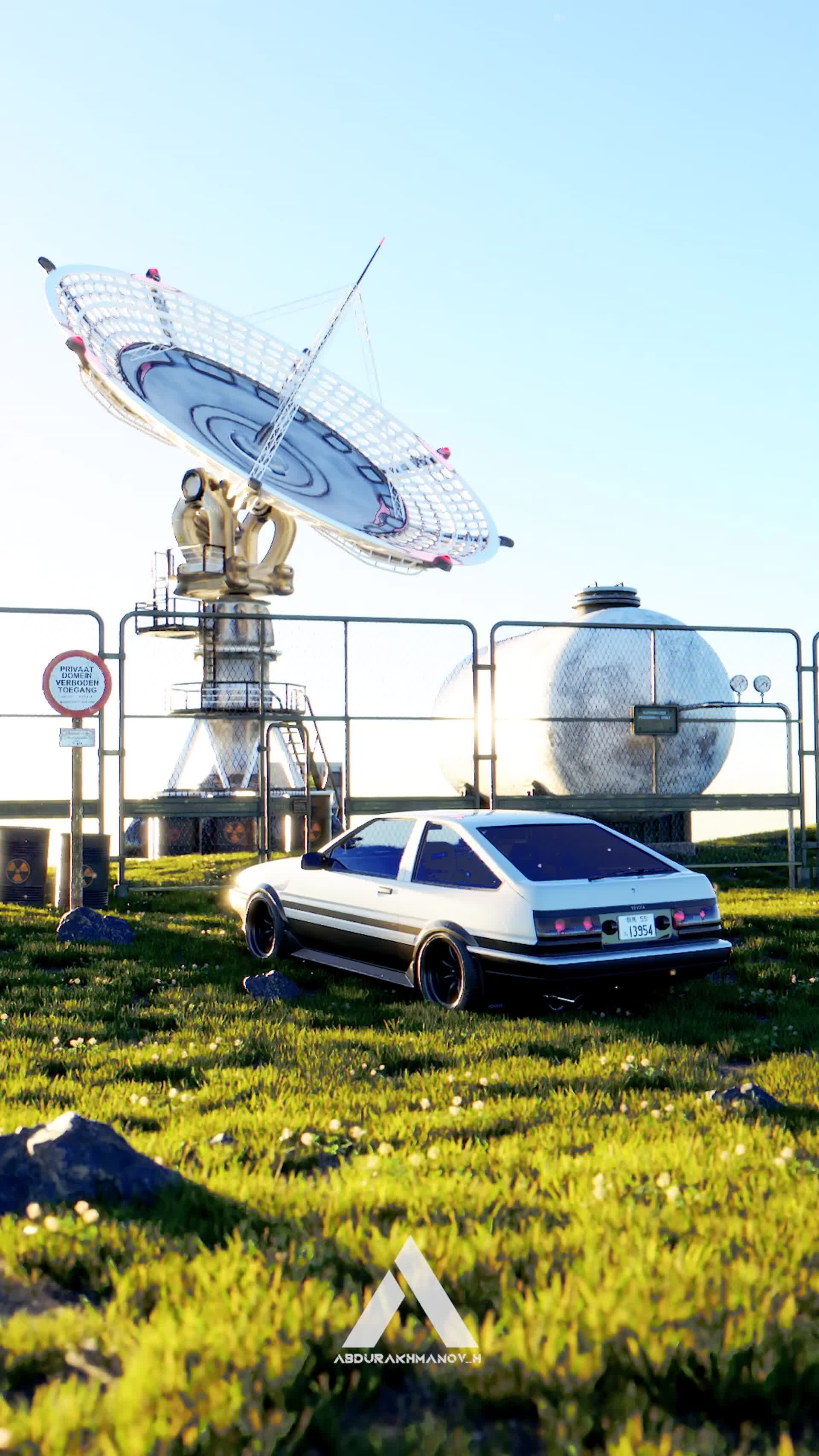ArtStation - Toyota ae86 in satellite station