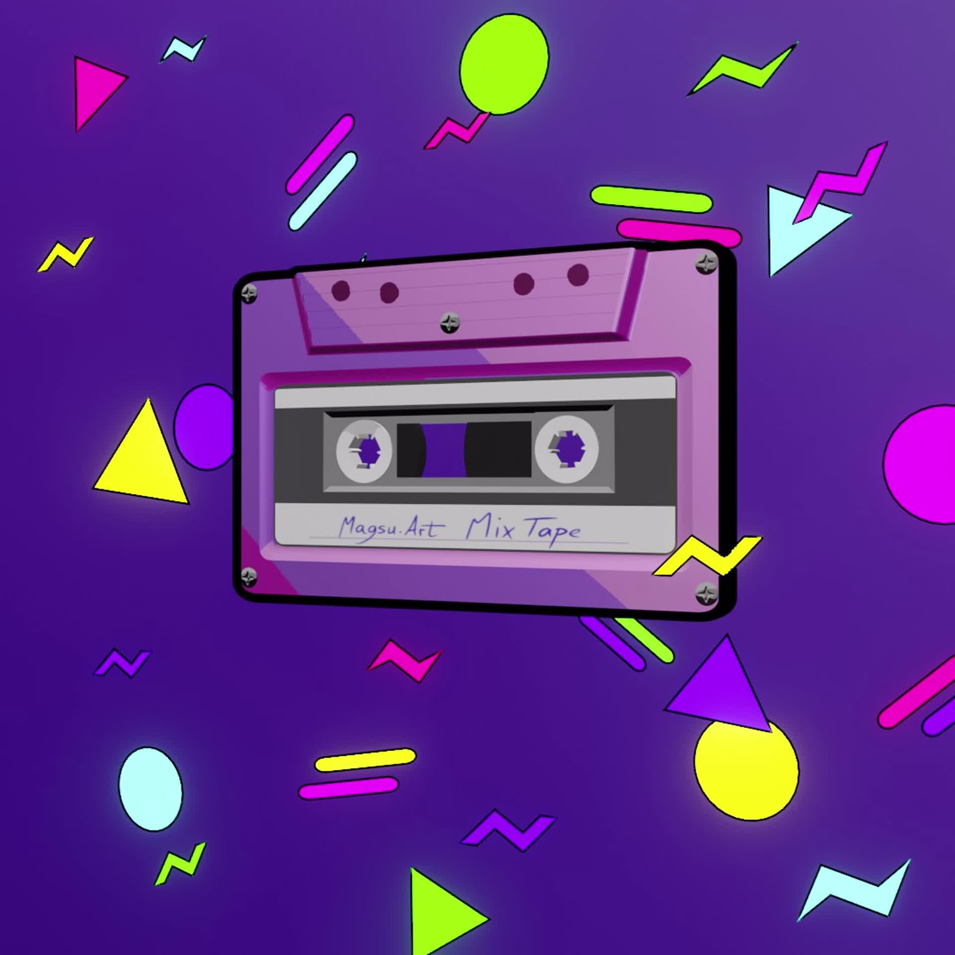 ArtStation - Synthwave style 3D Tape animation