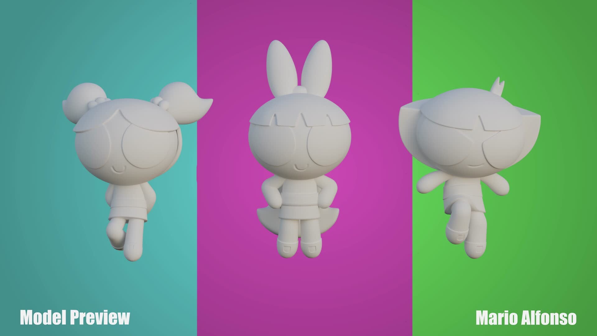 ArtStation - Powerpuff Girls, 3D printing