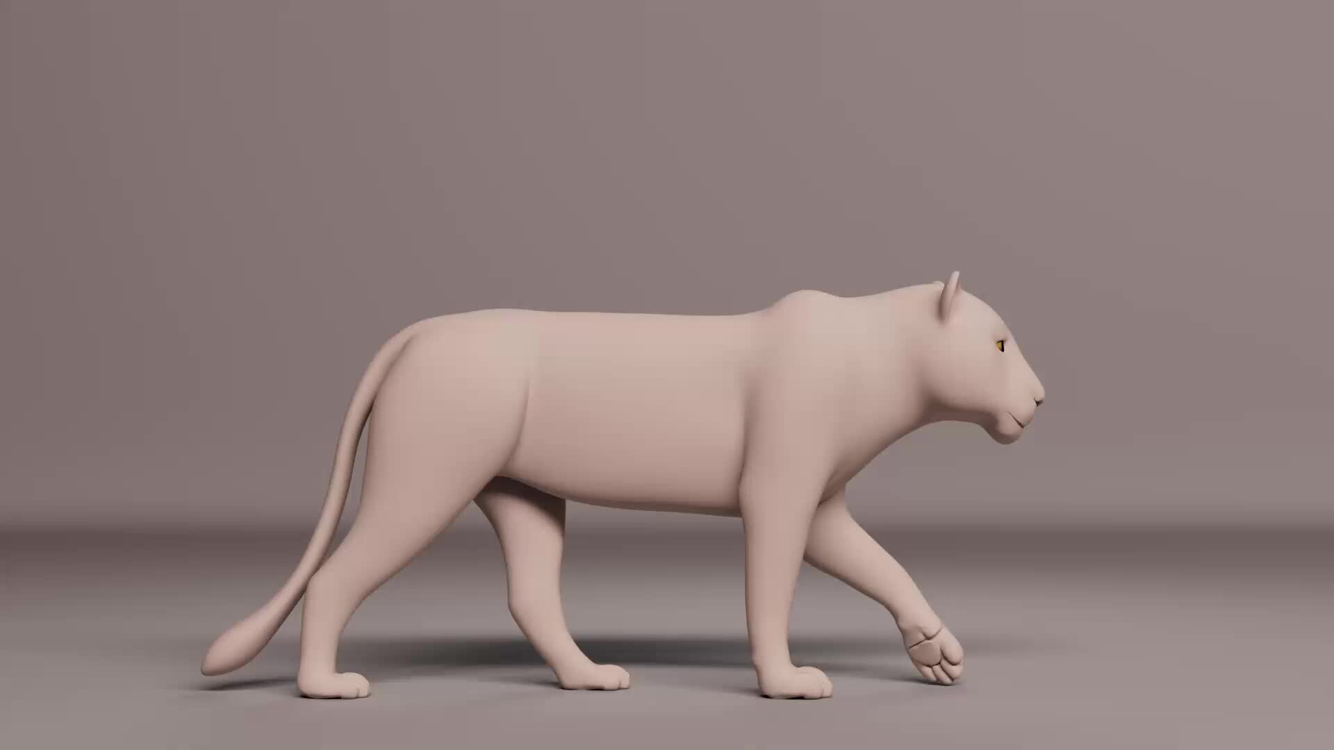 ArtStation - Lion walk to trot Animation