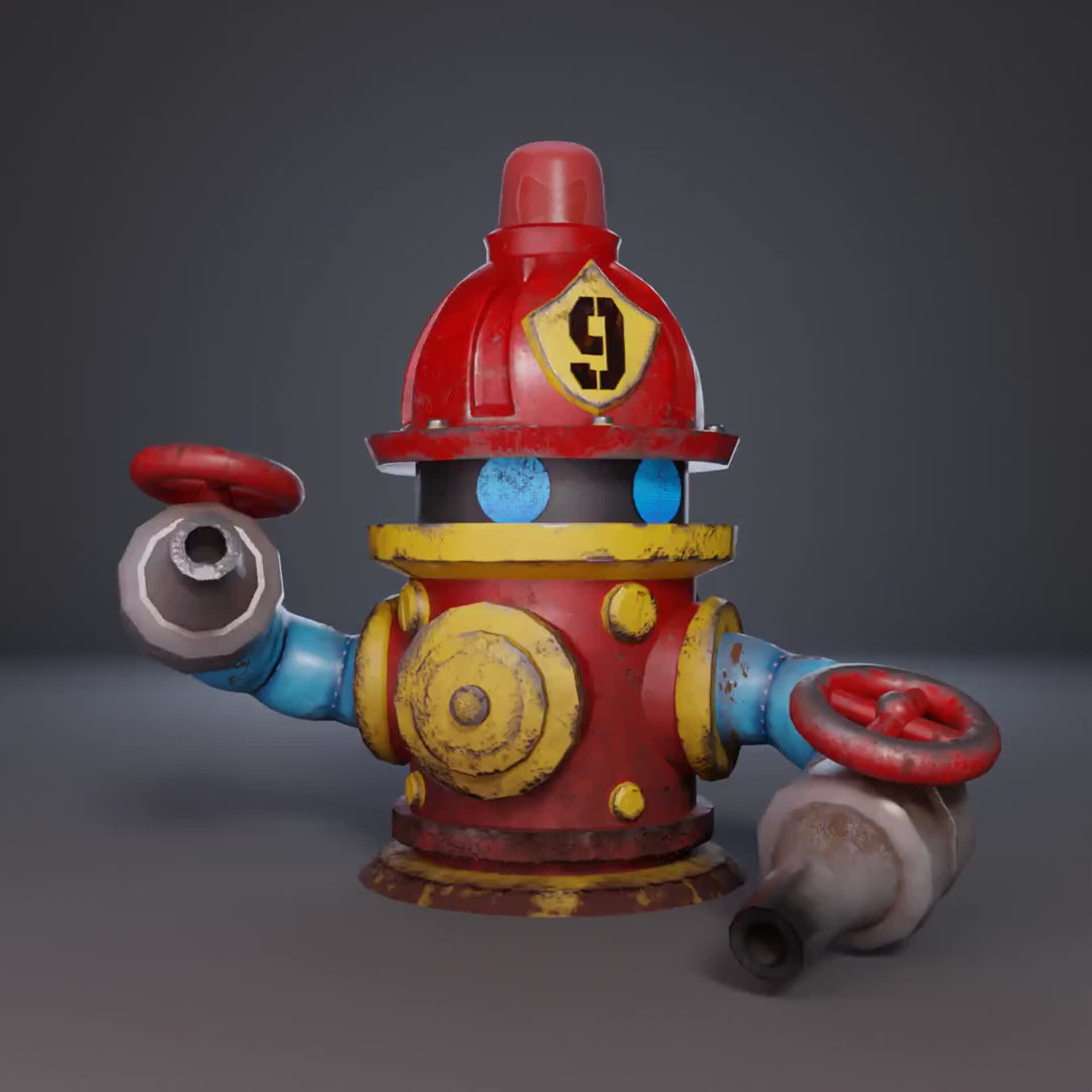ArtStation - Junk Bot: Deployable Hydrant Unit