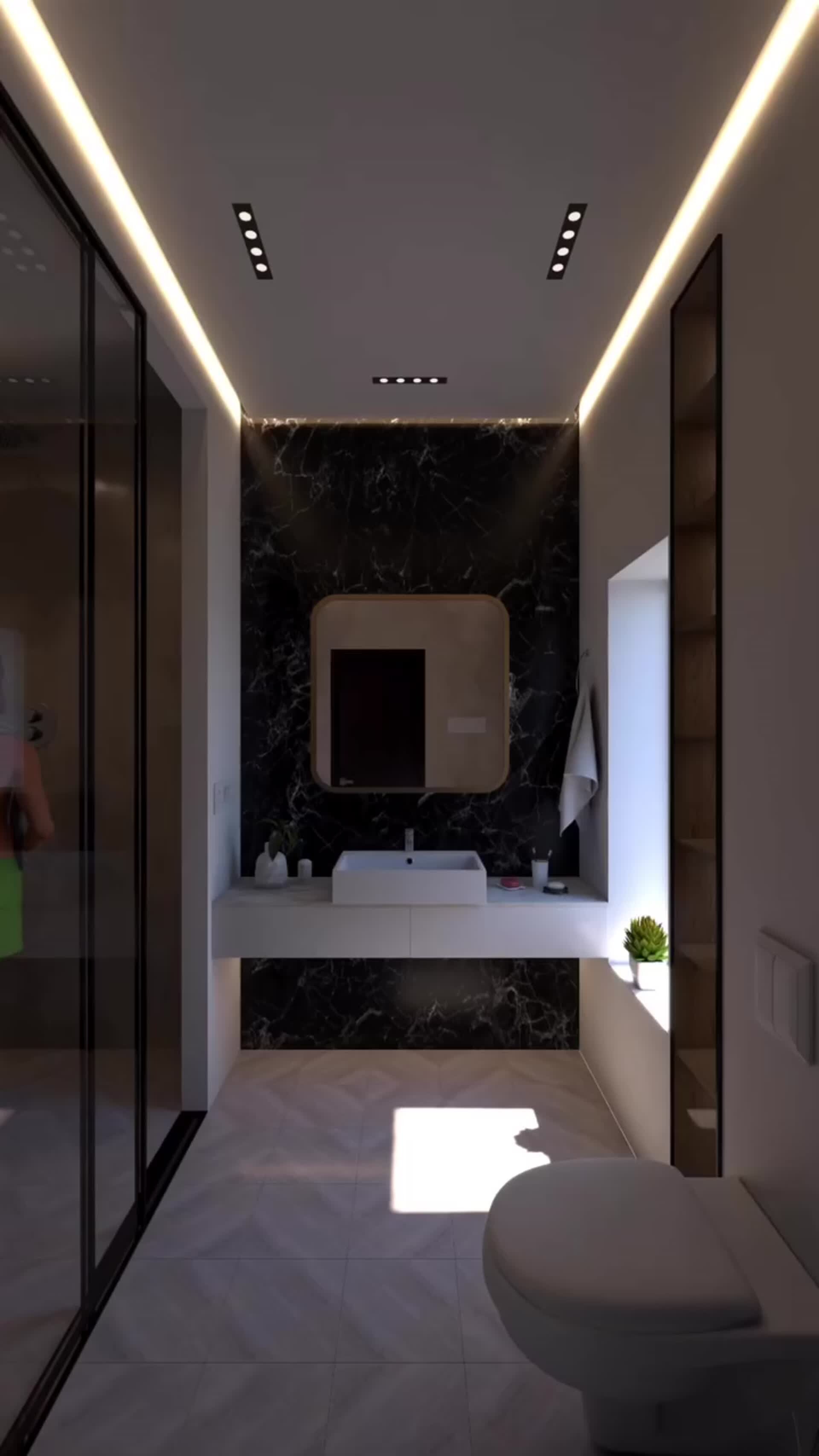 ArtStation - Walkthrough Animation Washroom interior design
