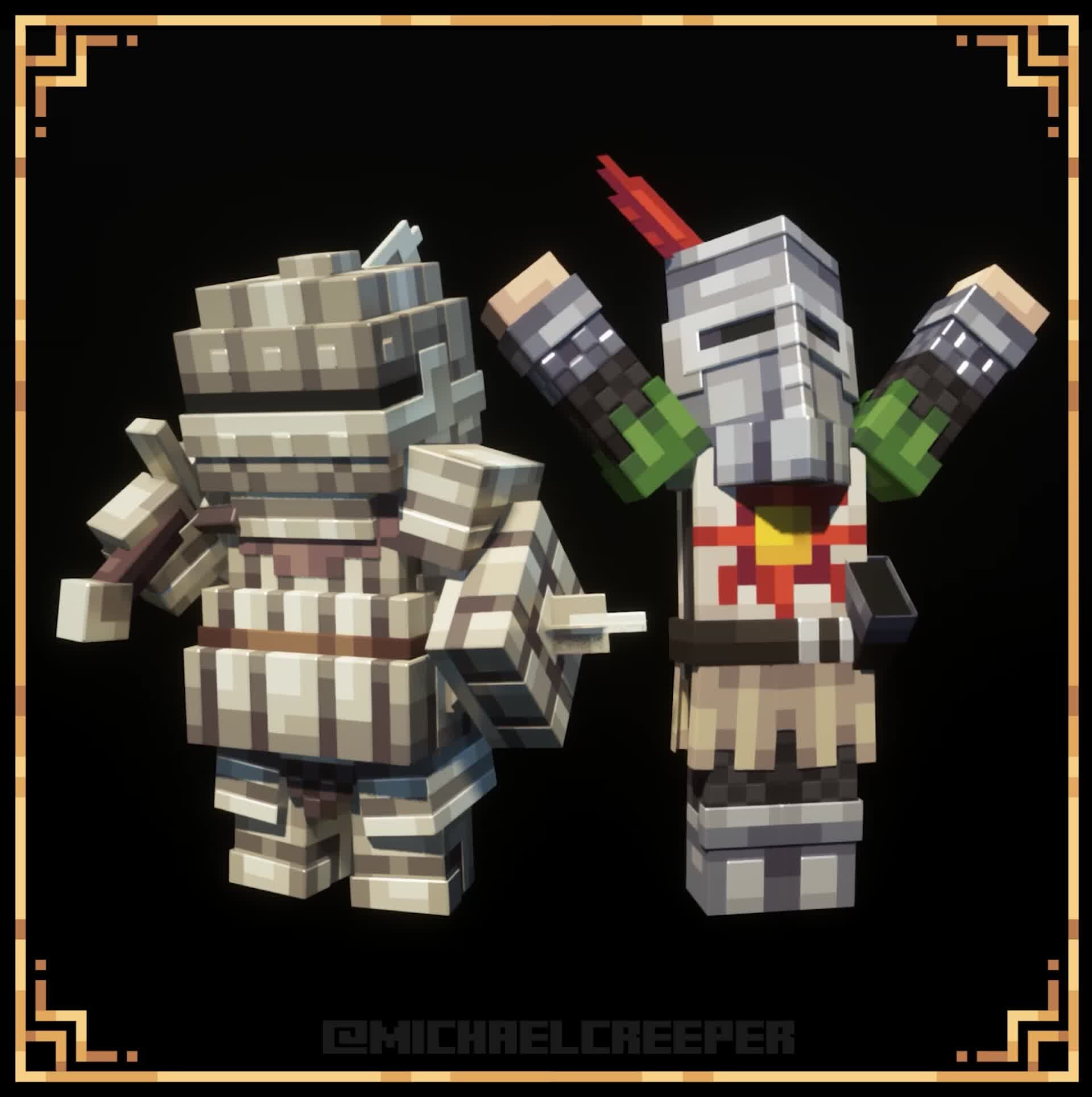 ArtStation - MINECRAFT x DARK SOULS - Siegmeyer & Solarie