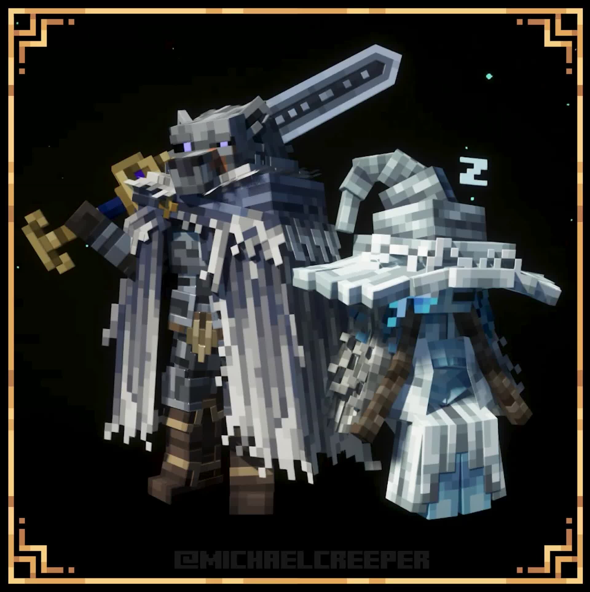 ArtStation - MINECRAFT x ELDEN RING - Blaidd & Ranni