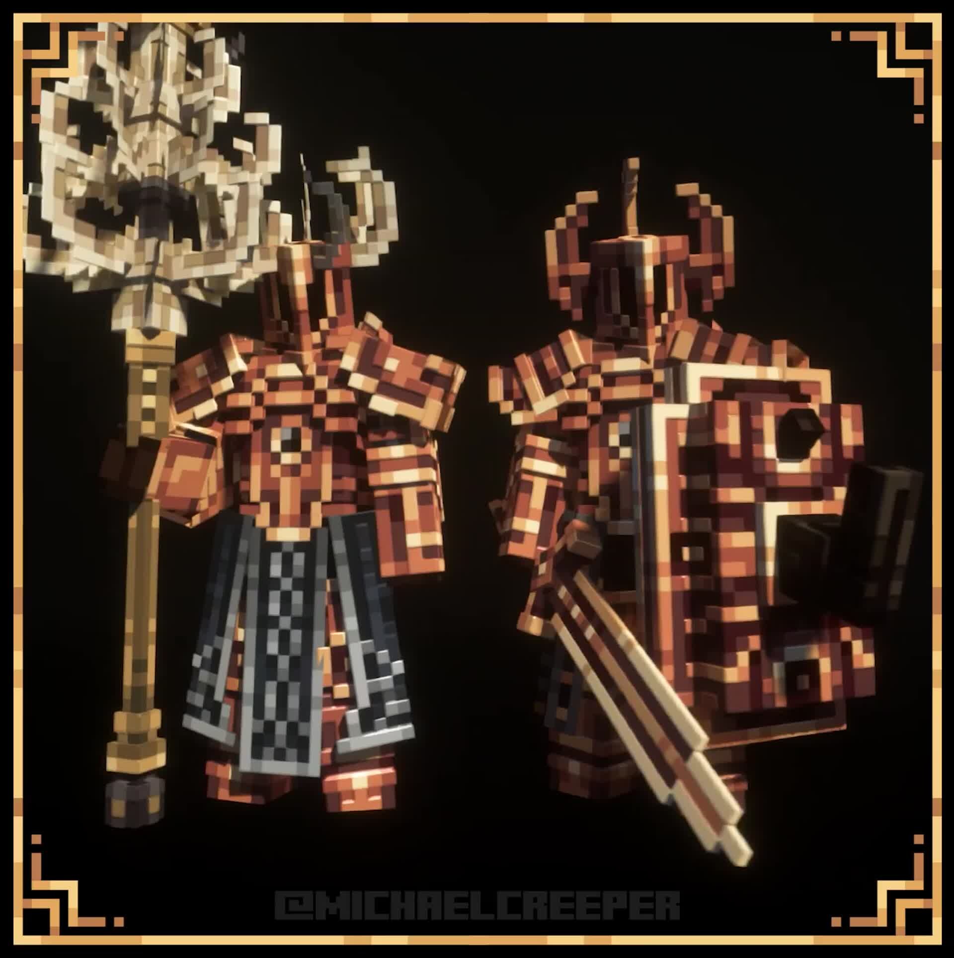 ArtStation - MINECRAFT x ELDEN RING - Crucible Knight