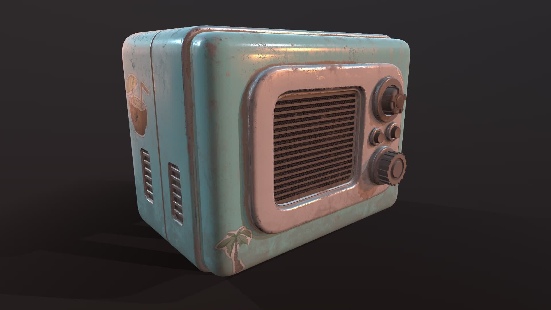ArtStation - Simple Stylized Radio with Stickers (+YouTube tutorial)
