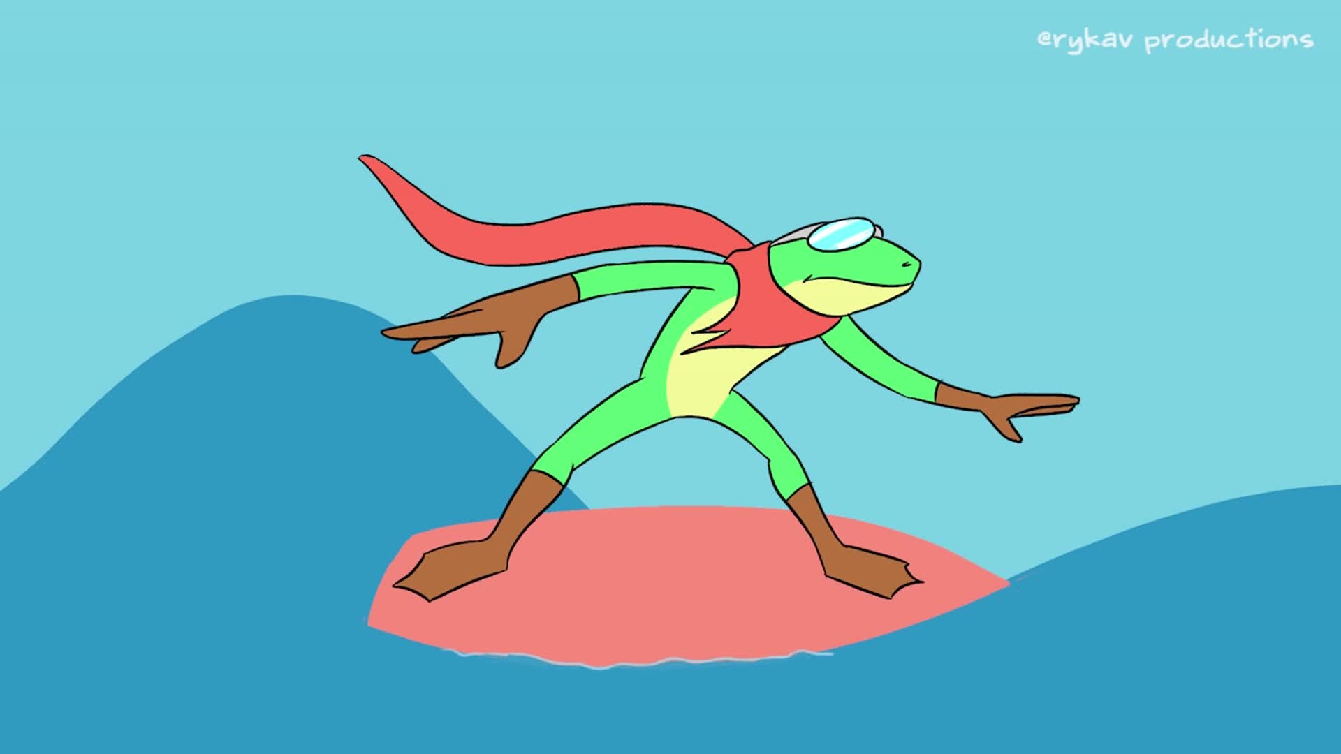 ArtStation - Frog Surfing animated GIF (contest entry)