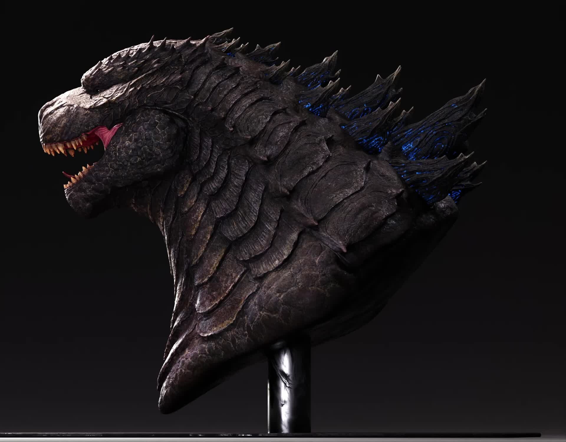 ArtStation - Godzilla Bust, concept sculpt