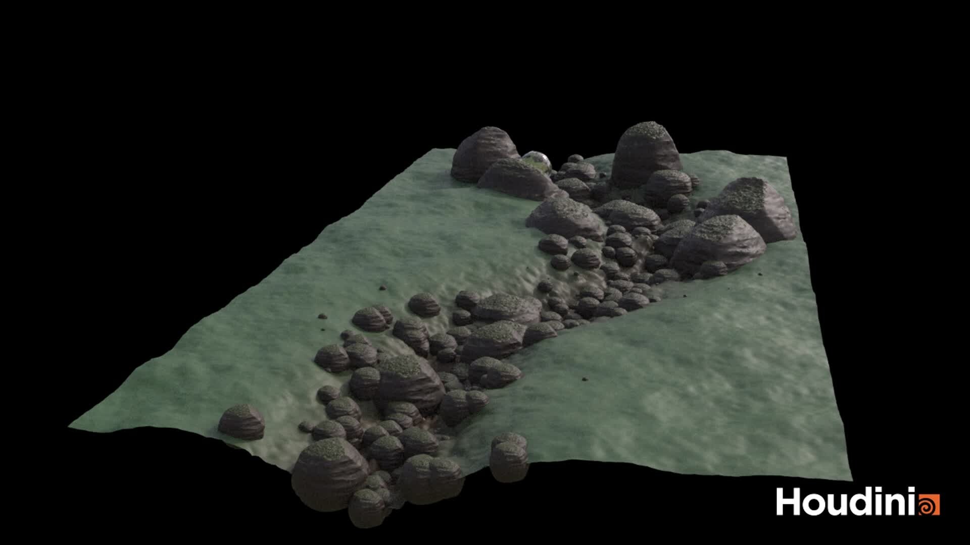 ArtStation - Procedural and simulated river on Houdini