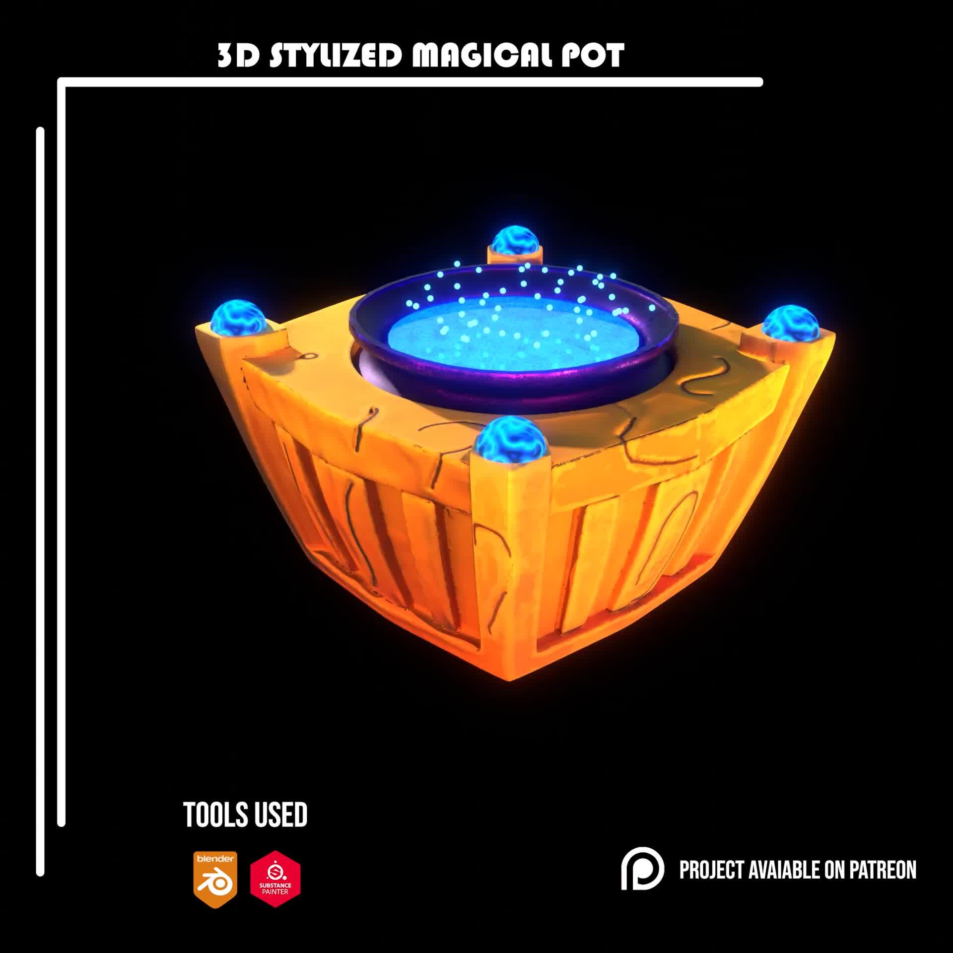 ArtStation - Stylized Magical Pot Game Prop 3D Model