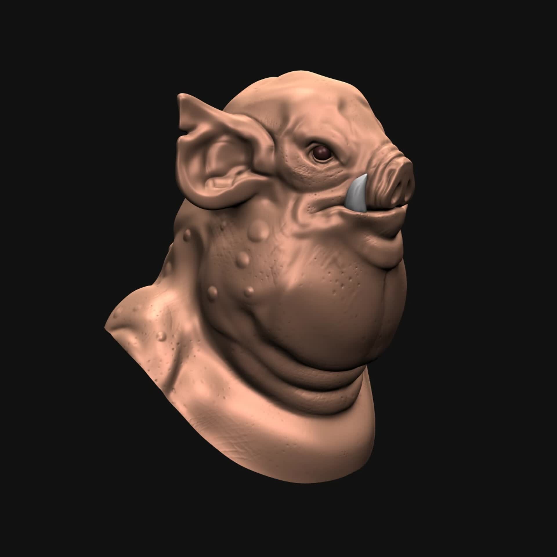 ArtStation - Think Tank Training Centre - Mudbox Creature Bust assignment