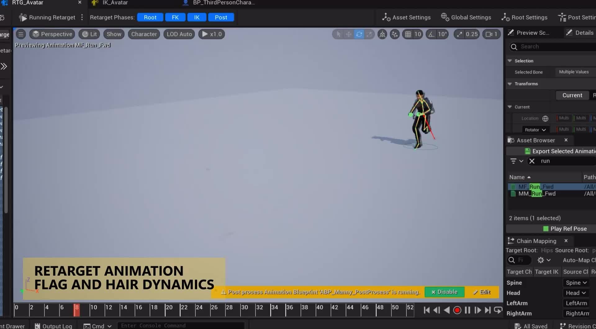 ArtStation - Retarget animation with an avatar and flag dynamics in Unreal Engine 5.