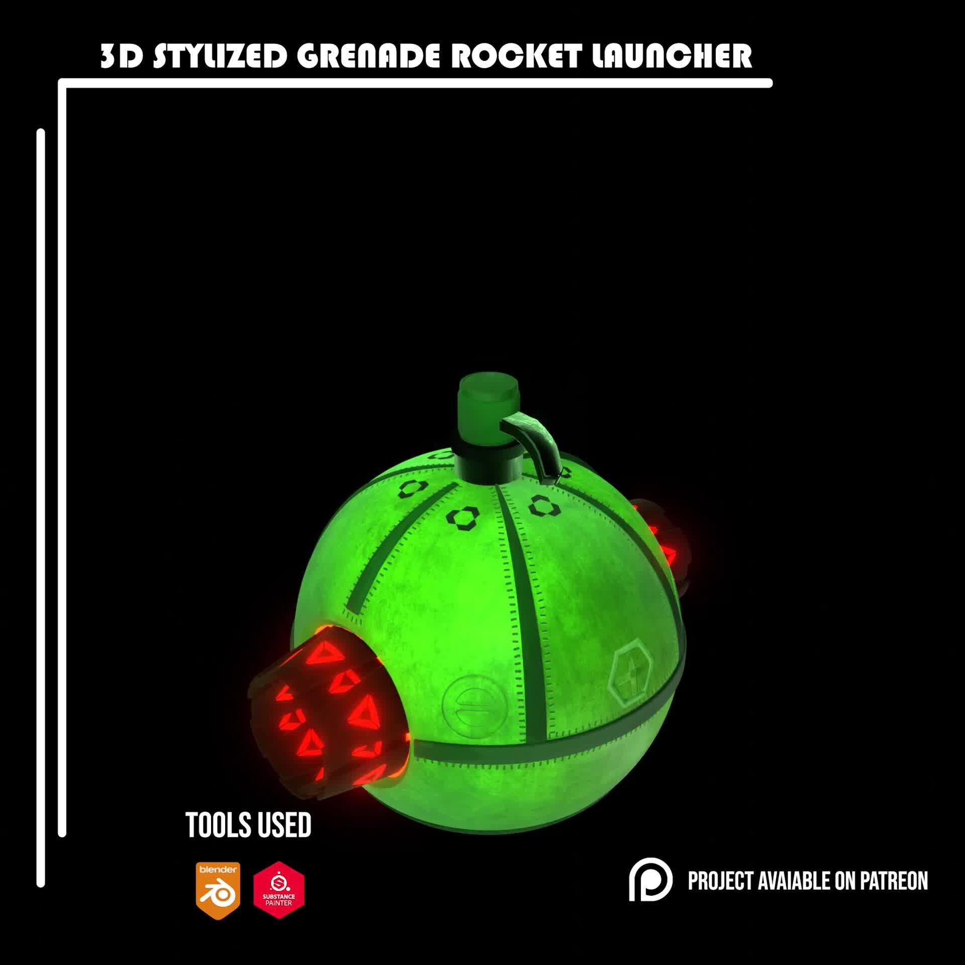 ArtStation - 3D Stylized Rocket Grenade Launcher Game Model