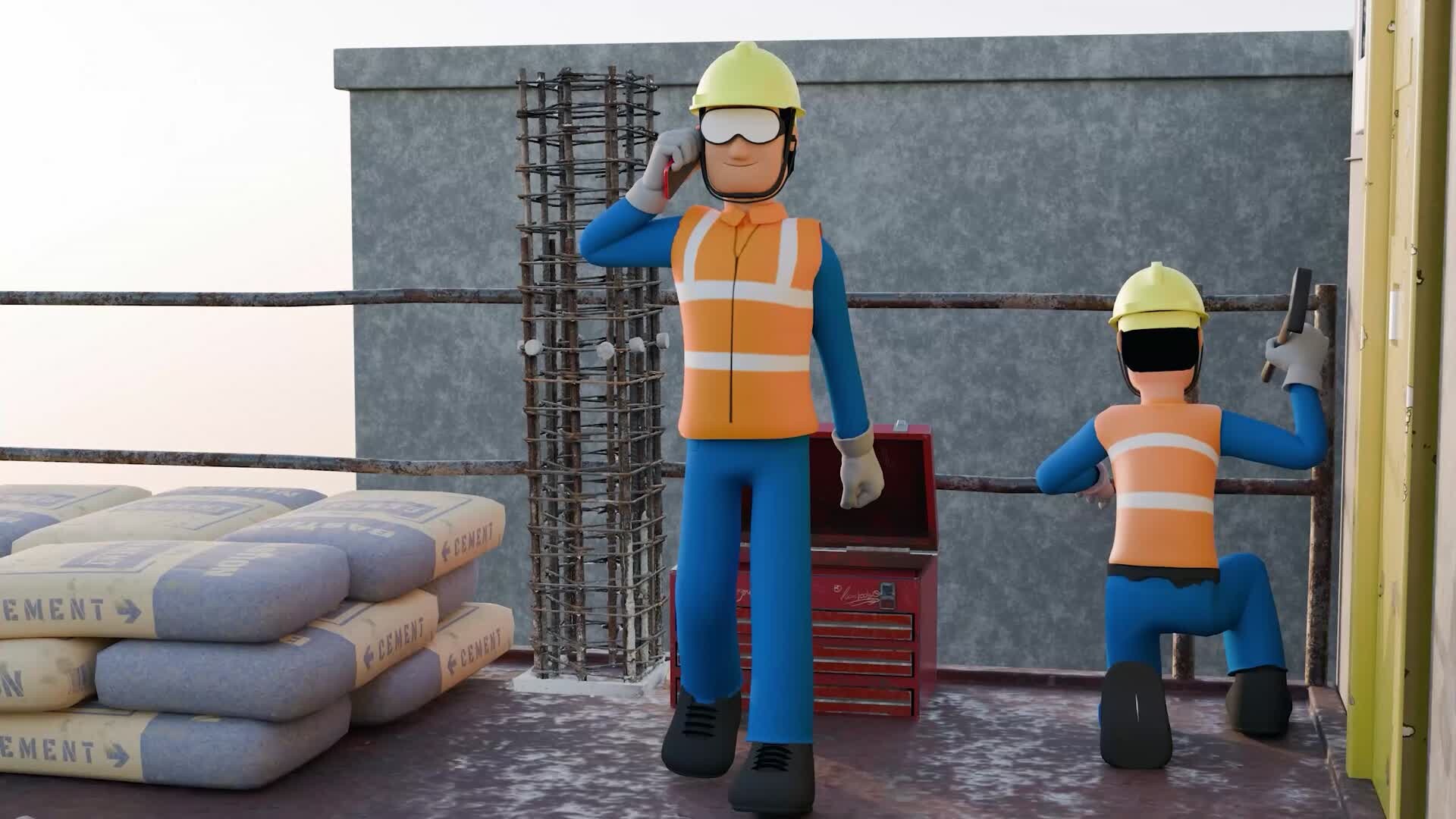 ArtStation - Construction work aware 3d animated video