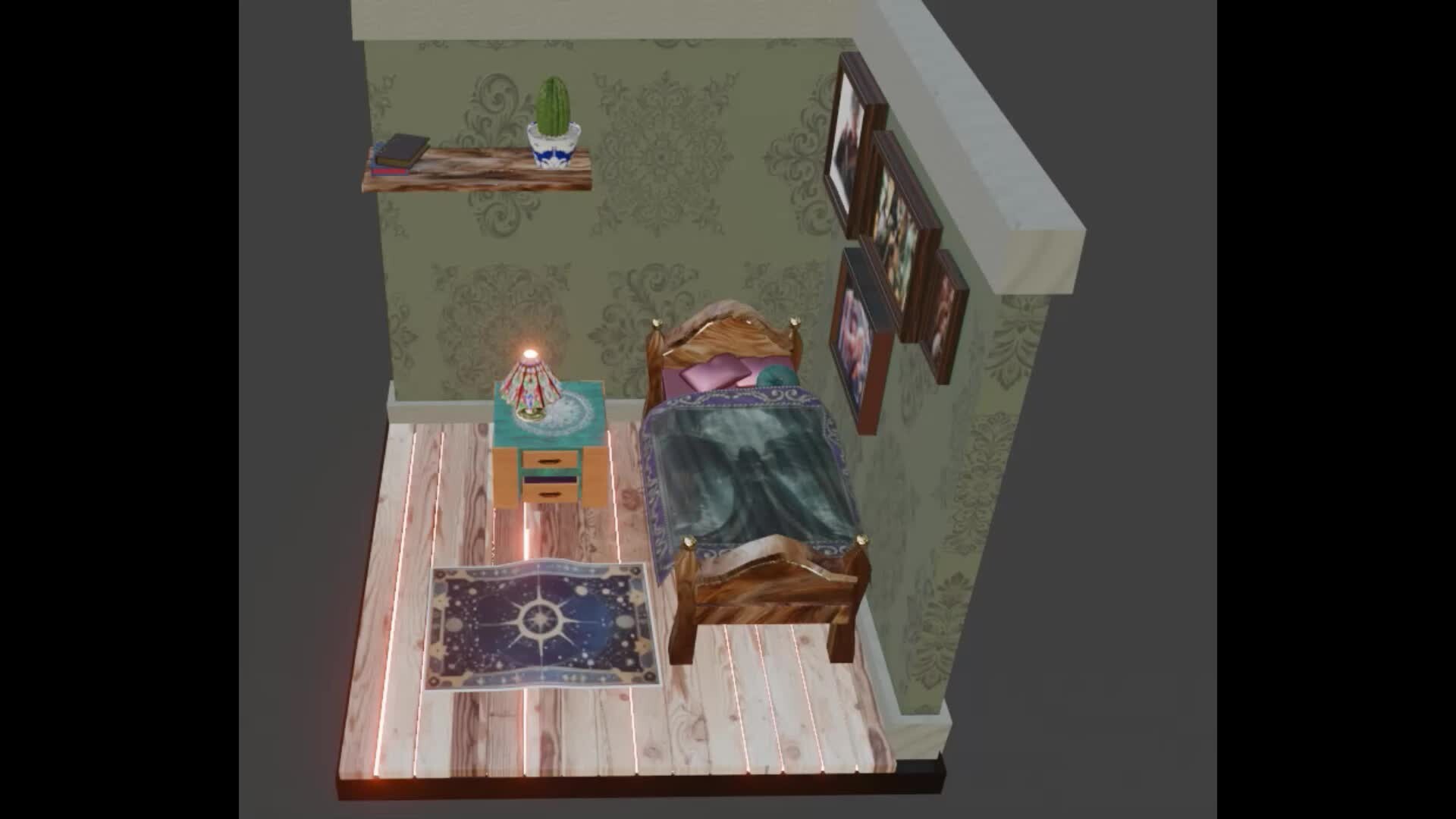 ArtStation - Creepy Isometric bedroom