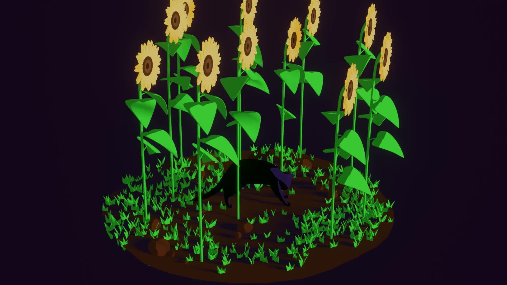 ArtStation - Cat and Sunflowers 3D animation