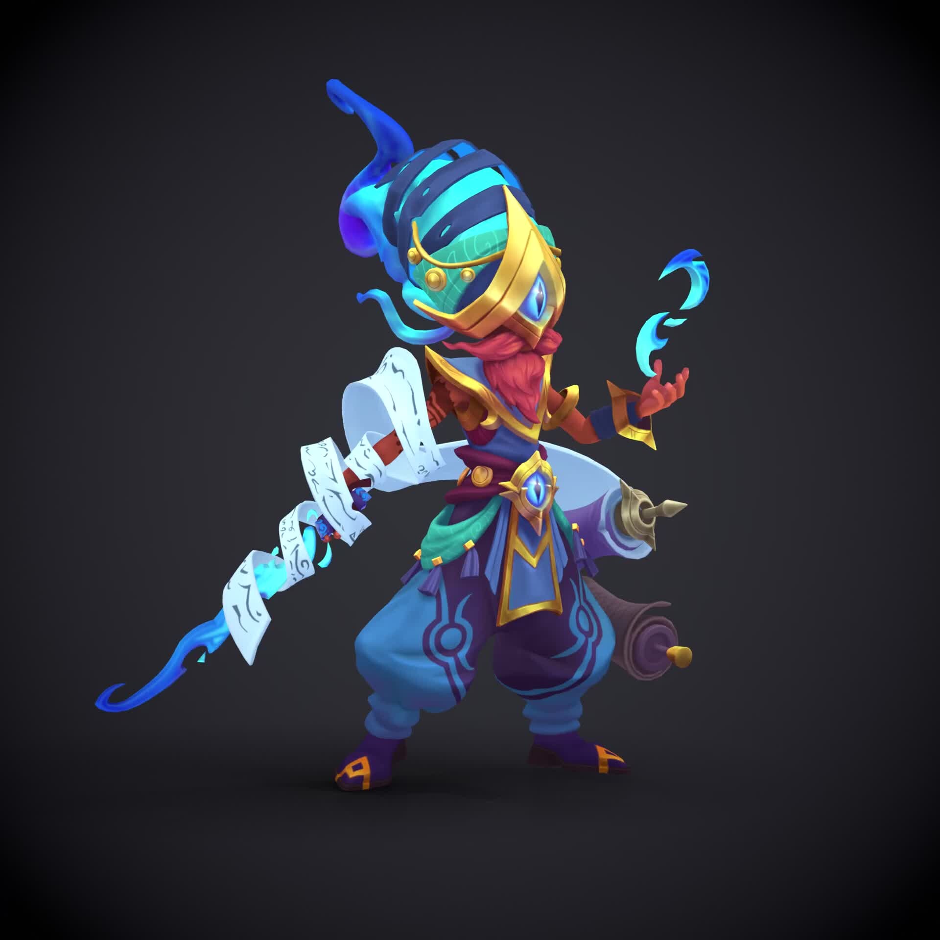 Yulia Bugakova - Fire Swordsman | 2023 | animated model with hand-paint ...