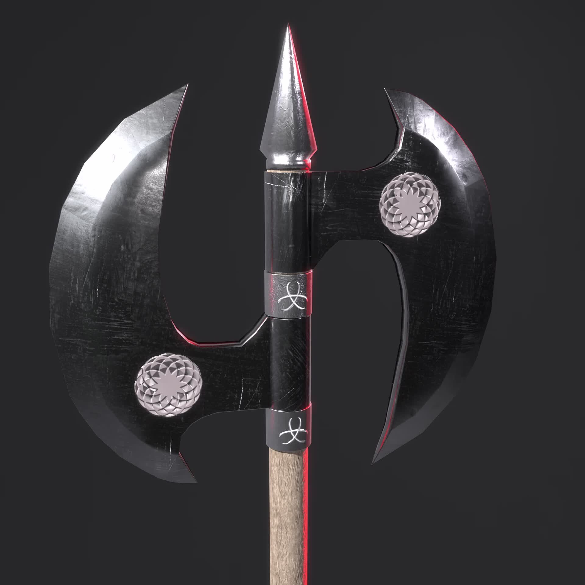 ArtStation - Double-Headed Battle Axe - 3D Model